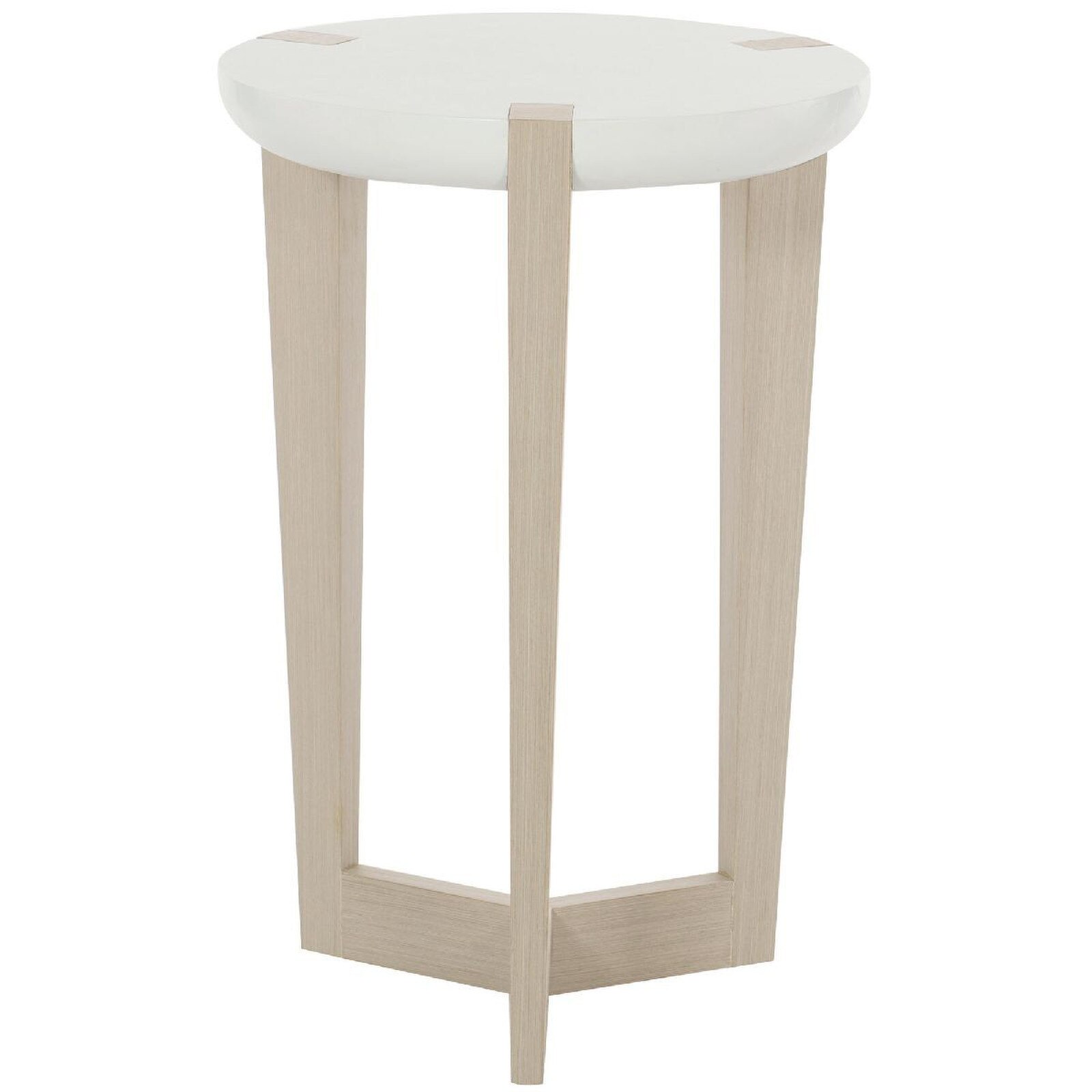 Bernhardt Axiom Round Anigre Veneer Chair Side Table
