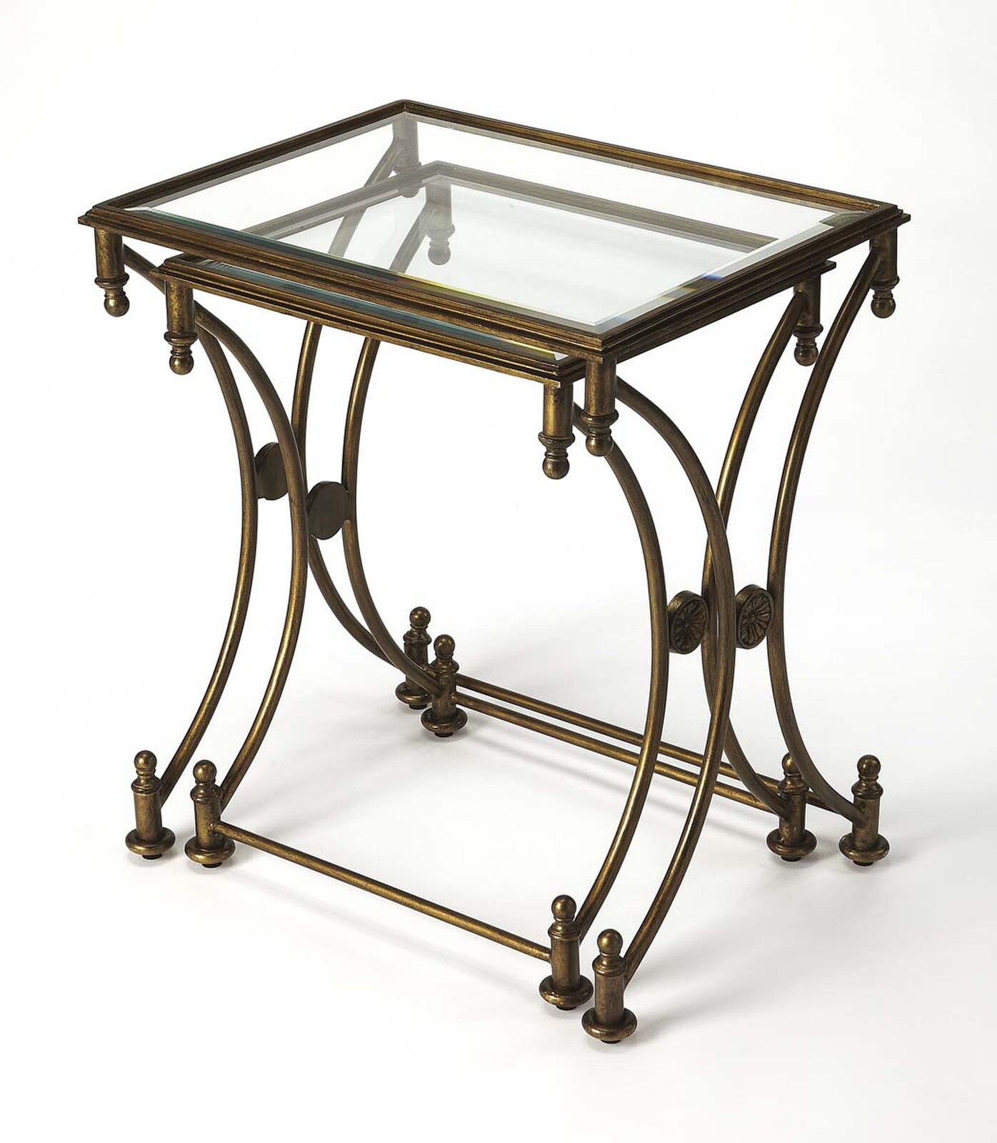 Set of 2 Butler Iron Nested Table - Gold