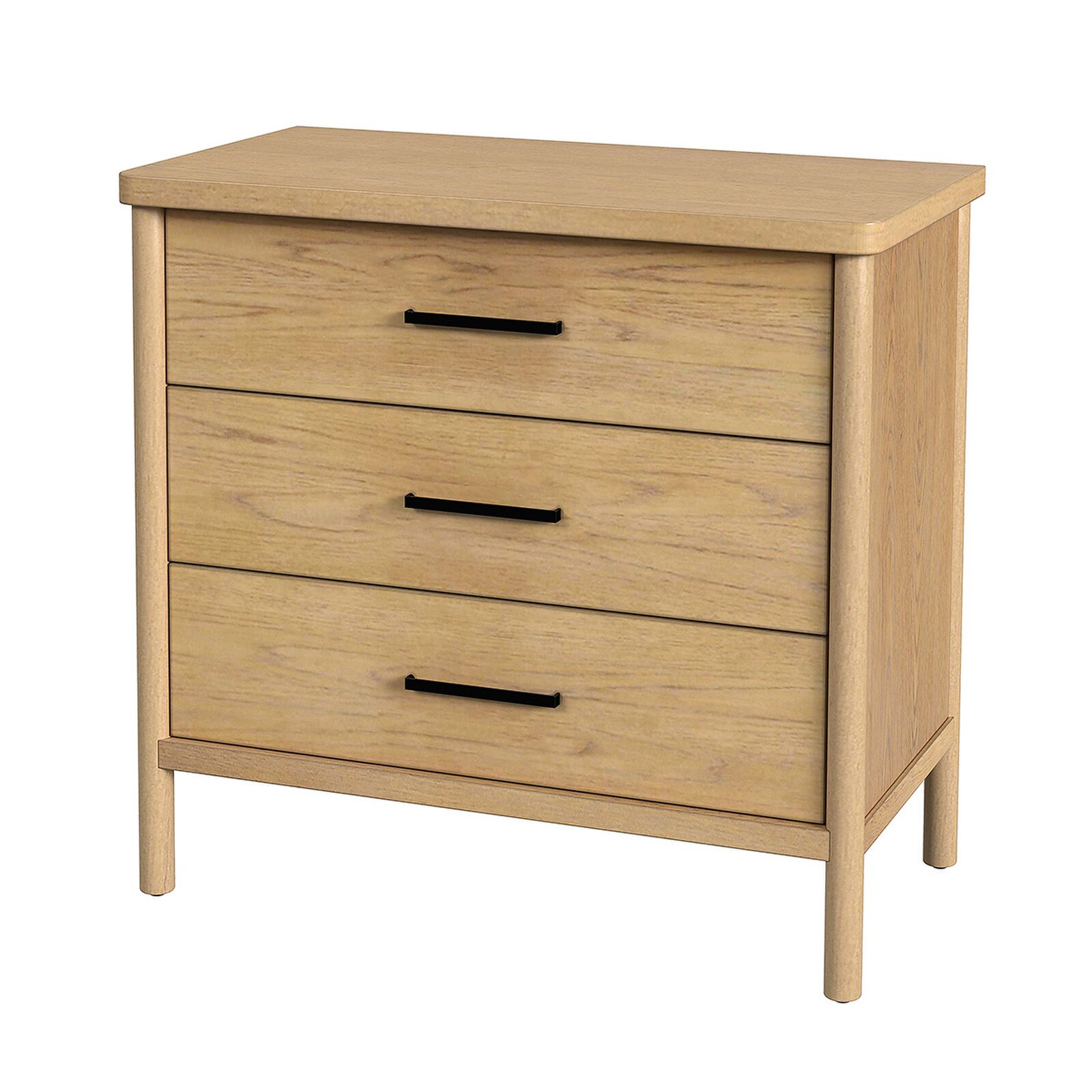 Butler 34" x 32" 3-Drawer Lennon Rounded Leg Single Dresser - Light Brown