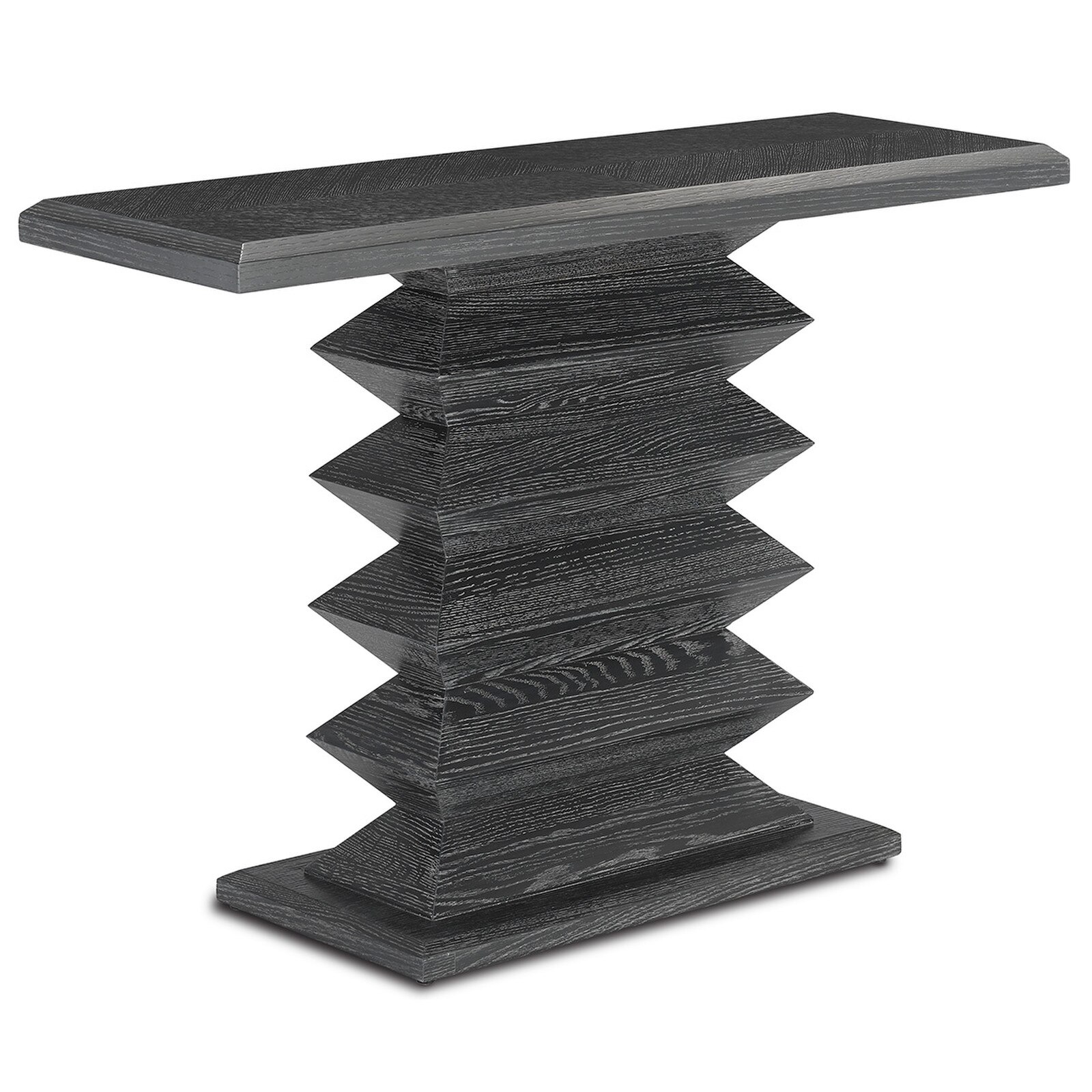 Currey and Company Sayan Black Oak Console Table