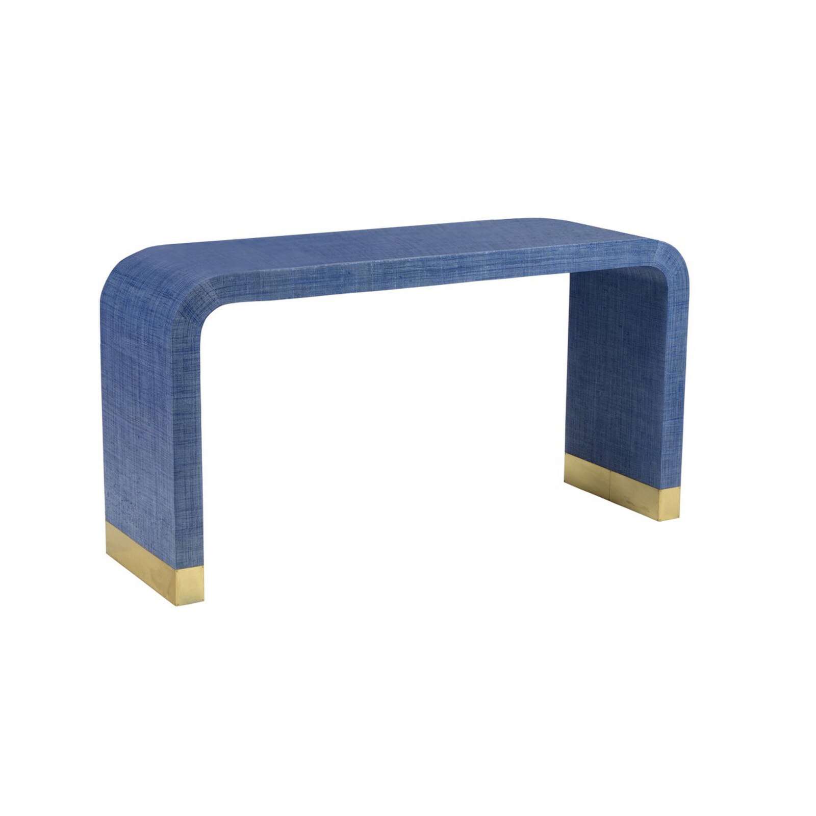 Chelsea House Waterfall Blue Raffia Console Table