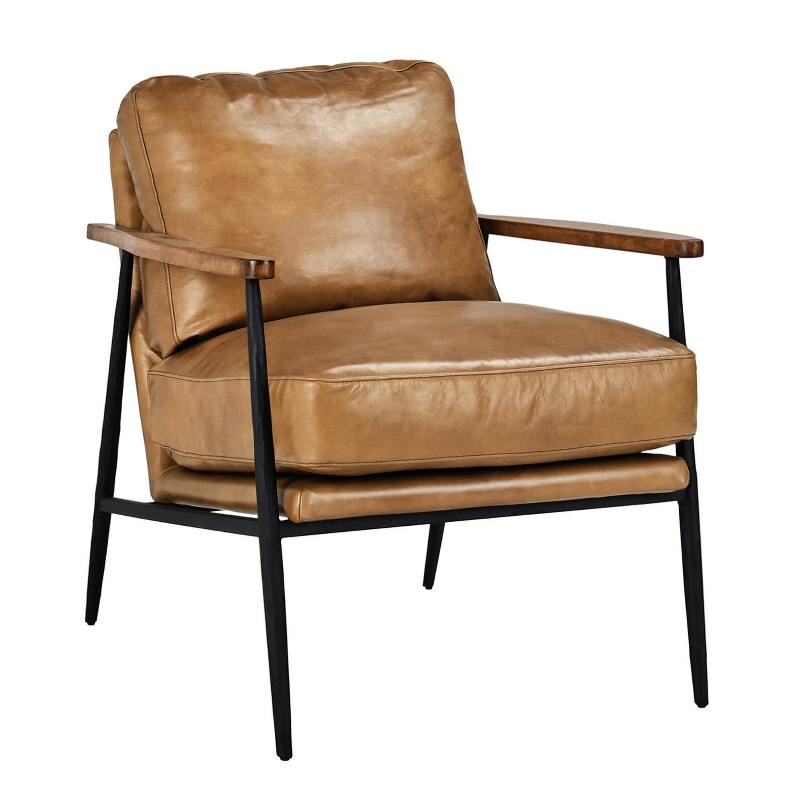 Classic Home Furniture 34" Christopher Top Grain Leather Club Accent ...