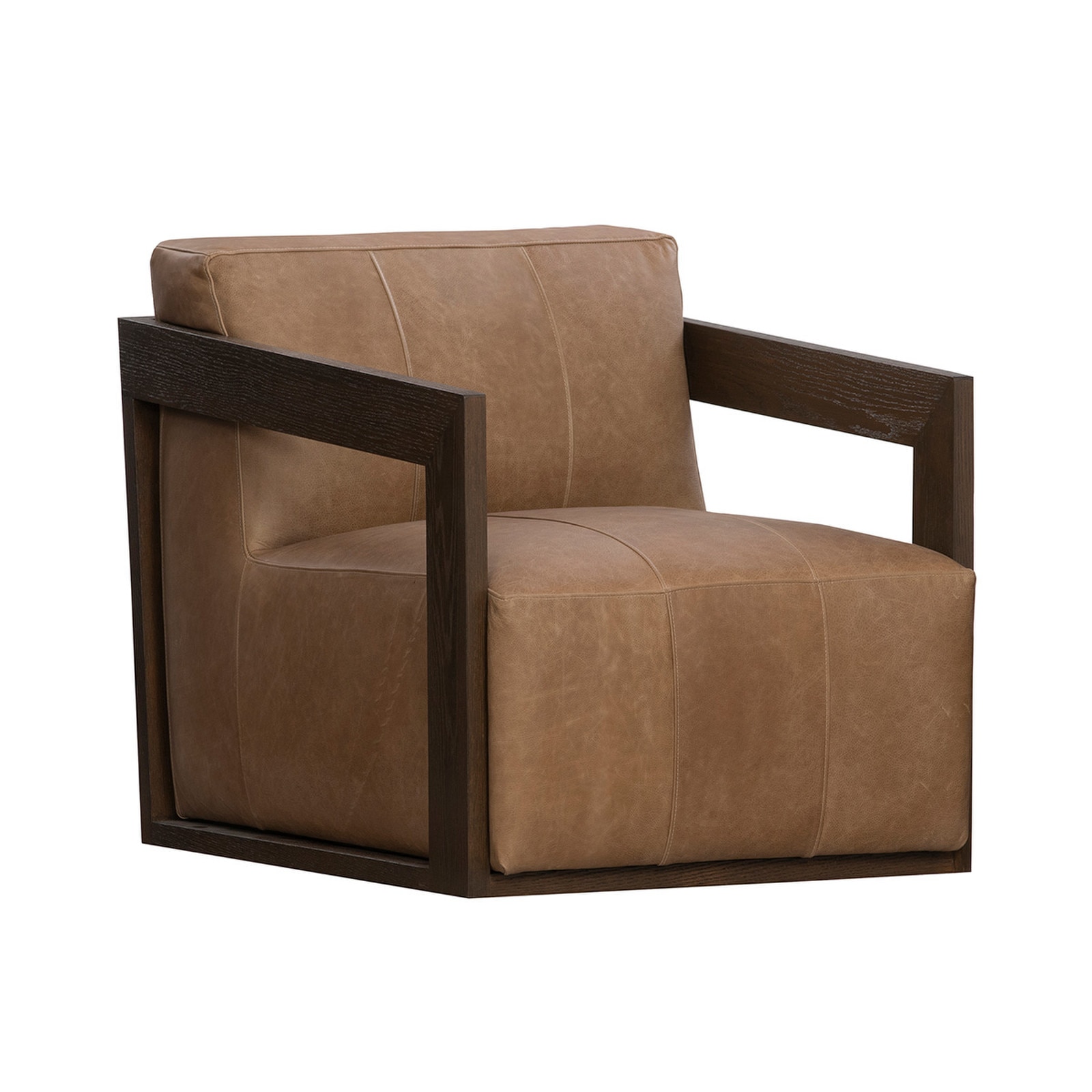 Classic Home Furniture 33" Joseph Top Grain Leather Swivel Accent Chair ...