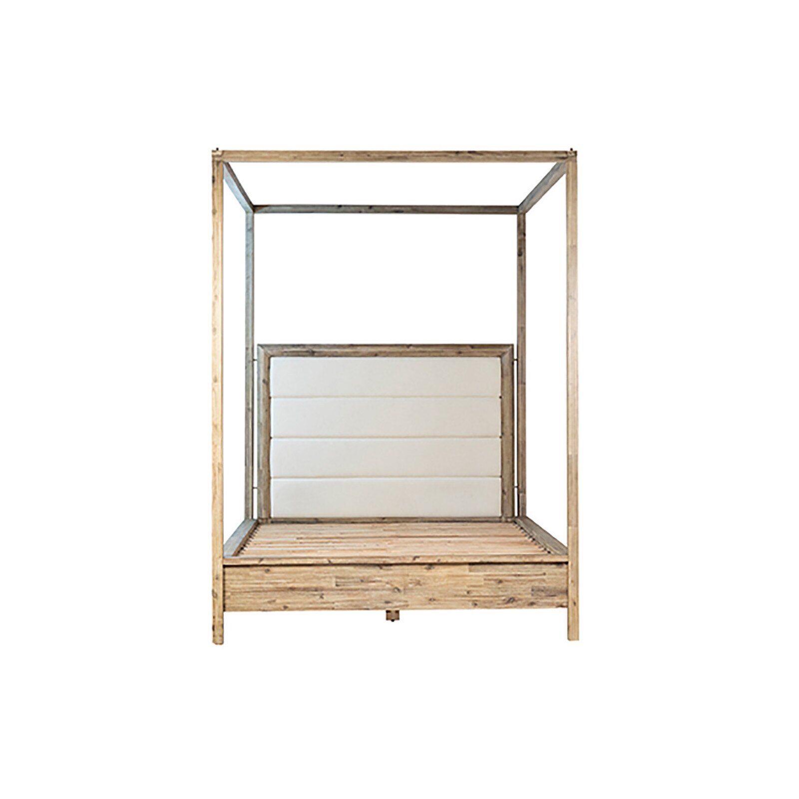 Dovetail Furniture Juliette Acacia Wood East King Size Canopy Bed