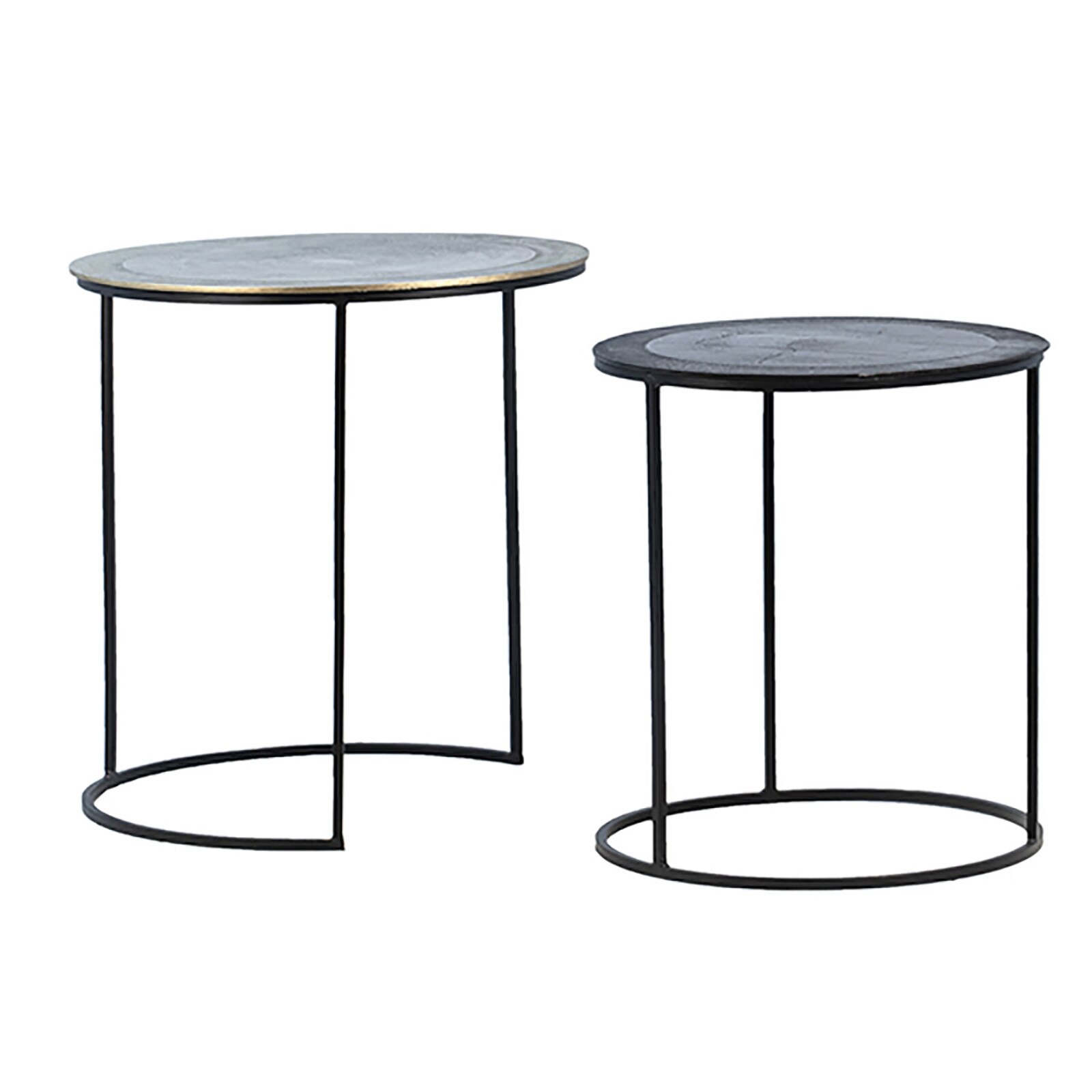 Set of 2 20" Dovetail Furniture Azure Iron Nested Table