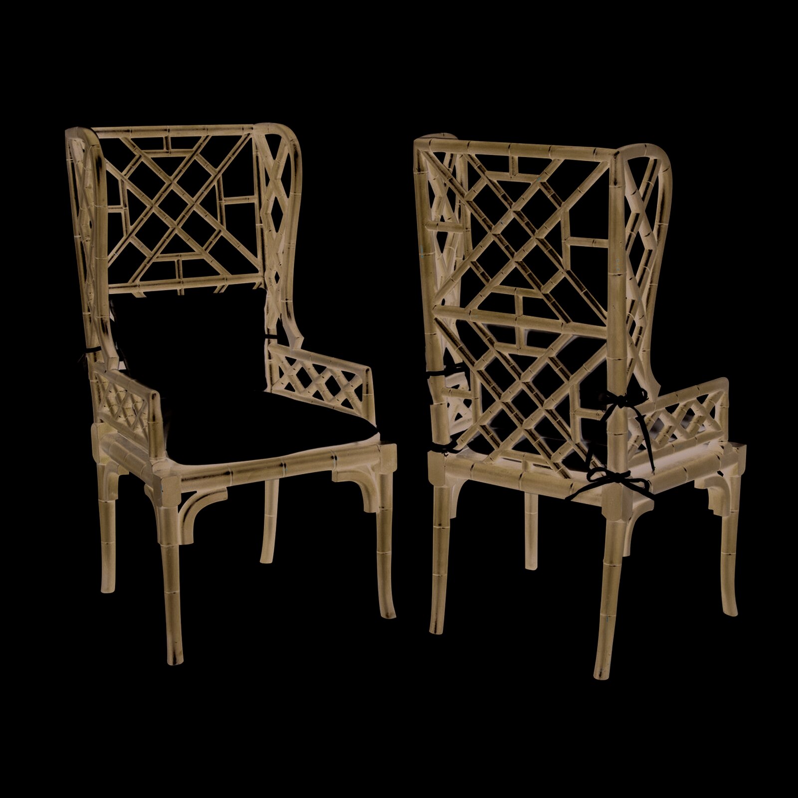 Elk Home Bamboo Wing Back Mahogany Chair 1