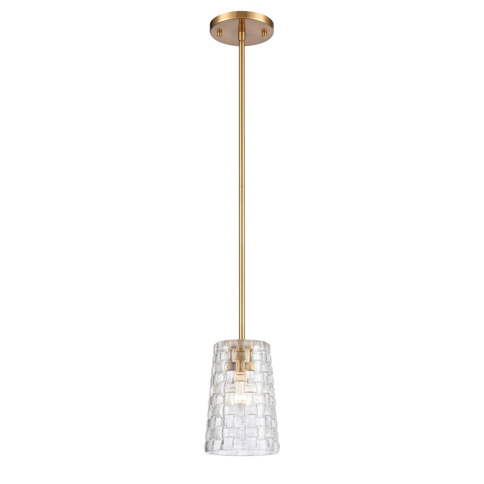ELK Home 1-Light Lightweave Satin Brass Mini Pendant