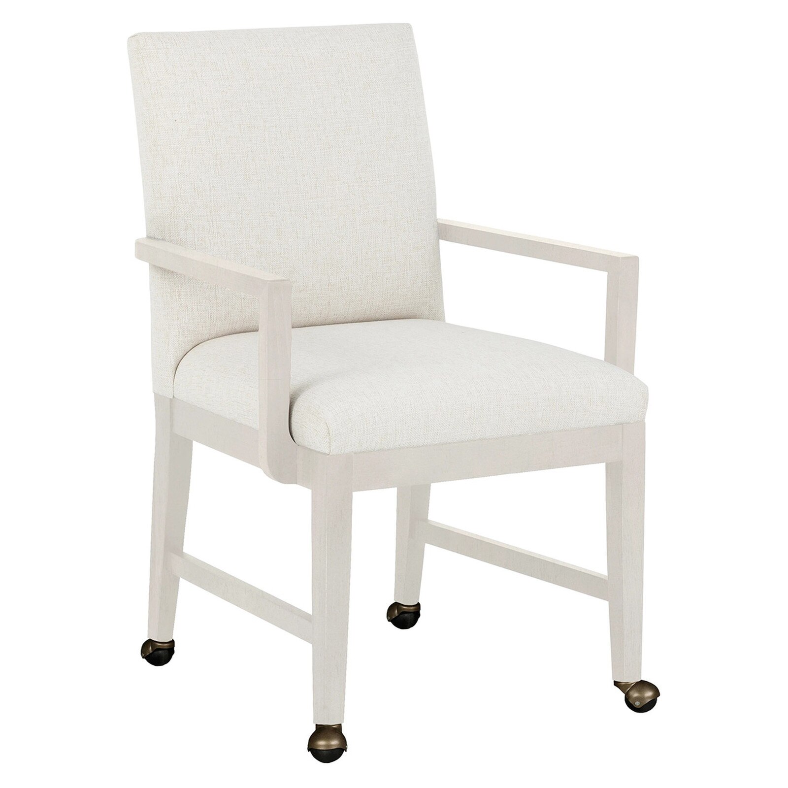 Fairfield 36" Bennett Rubberwood Solid Arm Accent Chair with 4-Casters - Linen