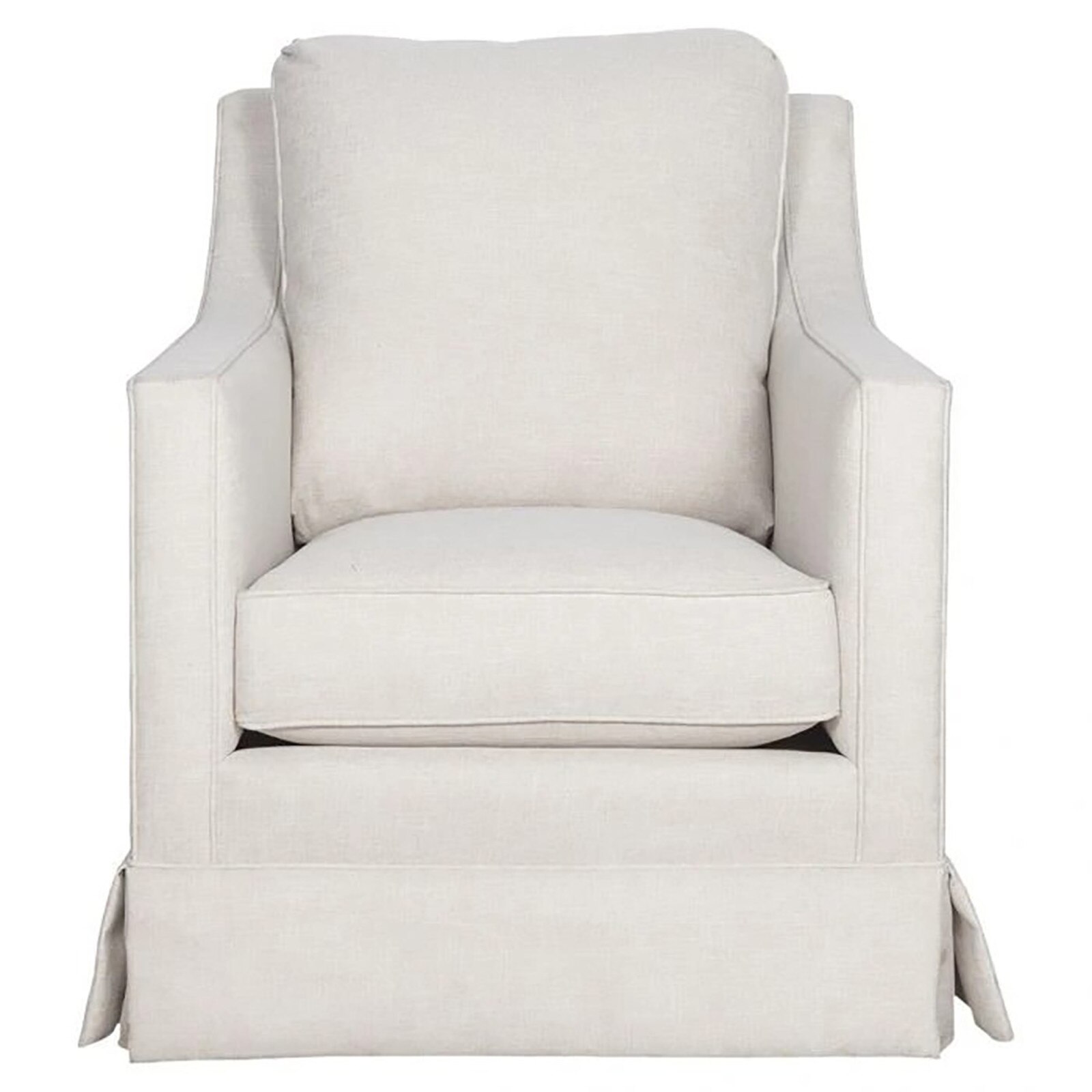 39" Fair Field Welted Slope Arm Maple Solid Swivel Glider Chair 1