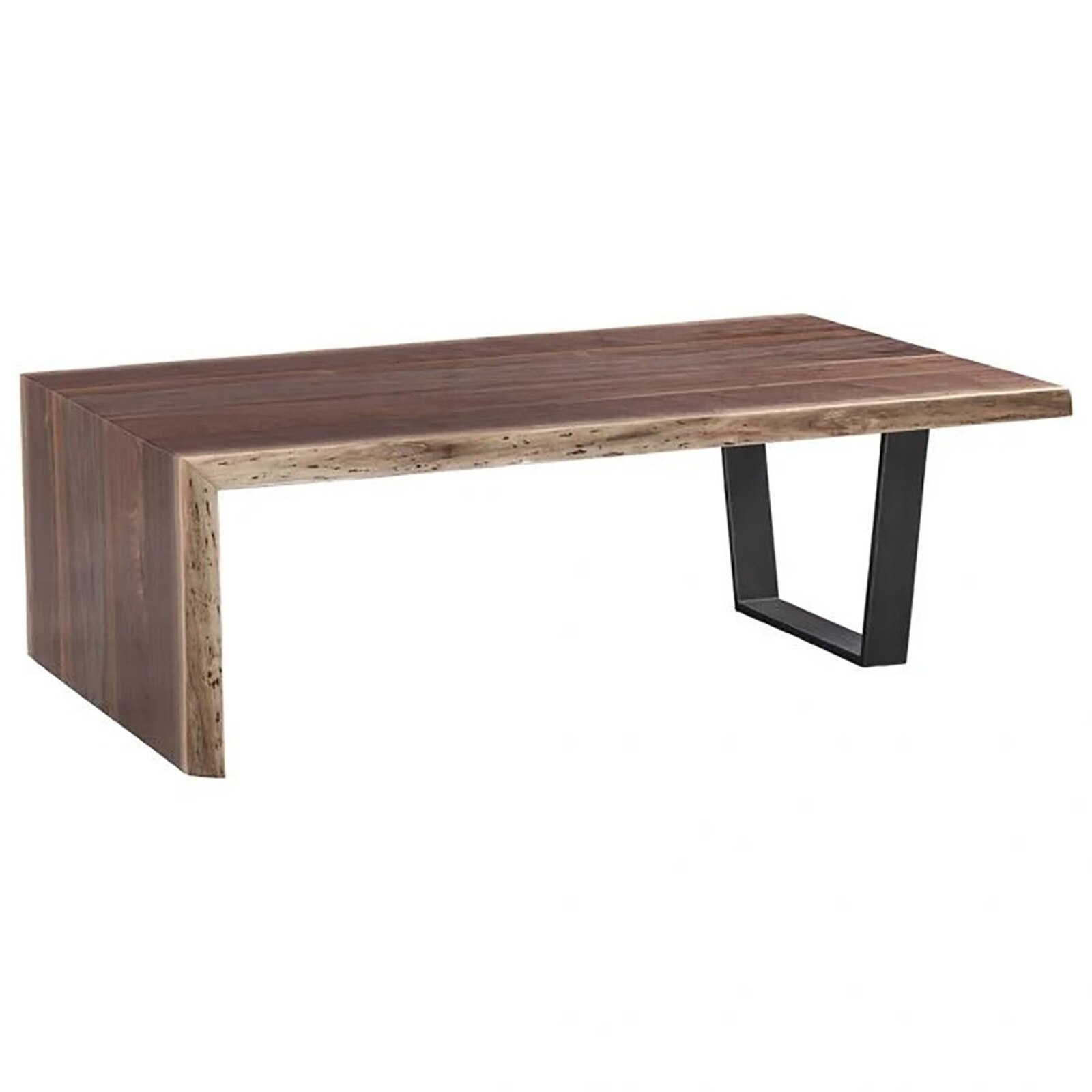 18" Fair Field Crotch Walnut Waterfall Cocktail Table with Trapezoid Base