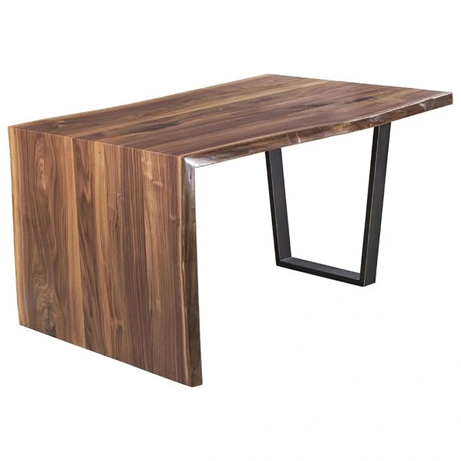 30" Fair Field Crotch Walnut Waterfall Writing Desk with Trapezoid Base
