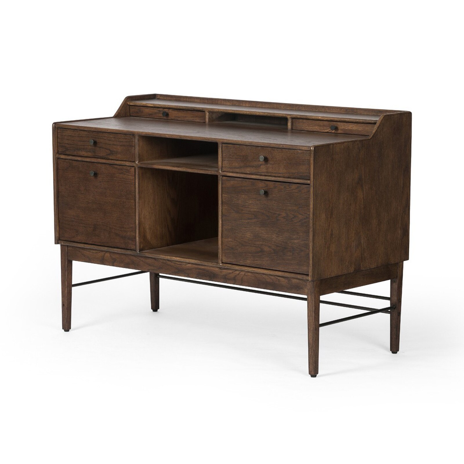 Four Hands Moreau Modular Dark Toasted Oak Credenza Cabinet