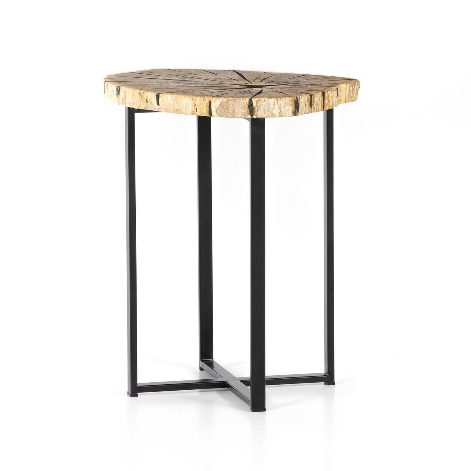 Four Hands Barren Petrified Wood End Table