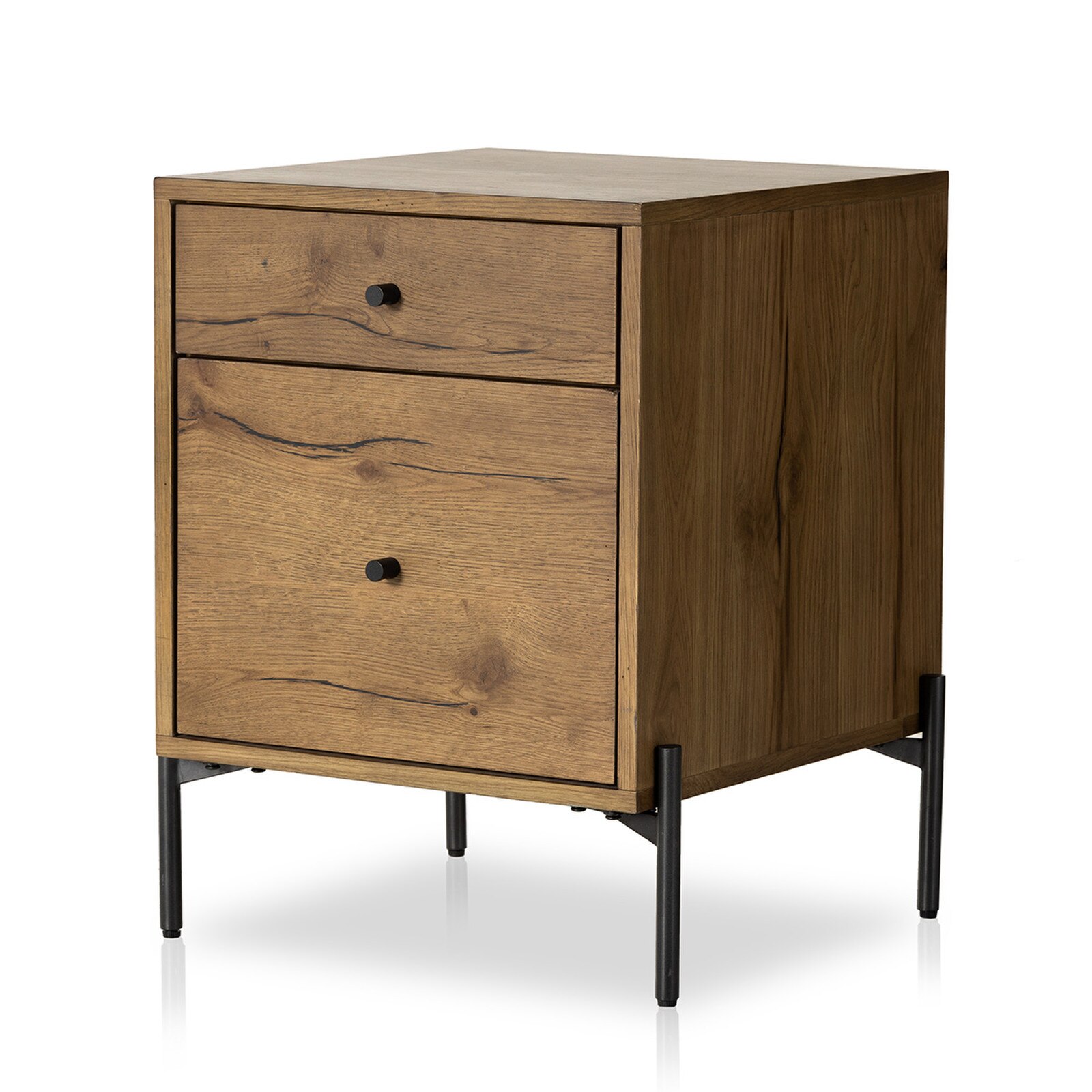 25" Four Hands Eaton Amber Oak Resin Mobile File Cabinet
