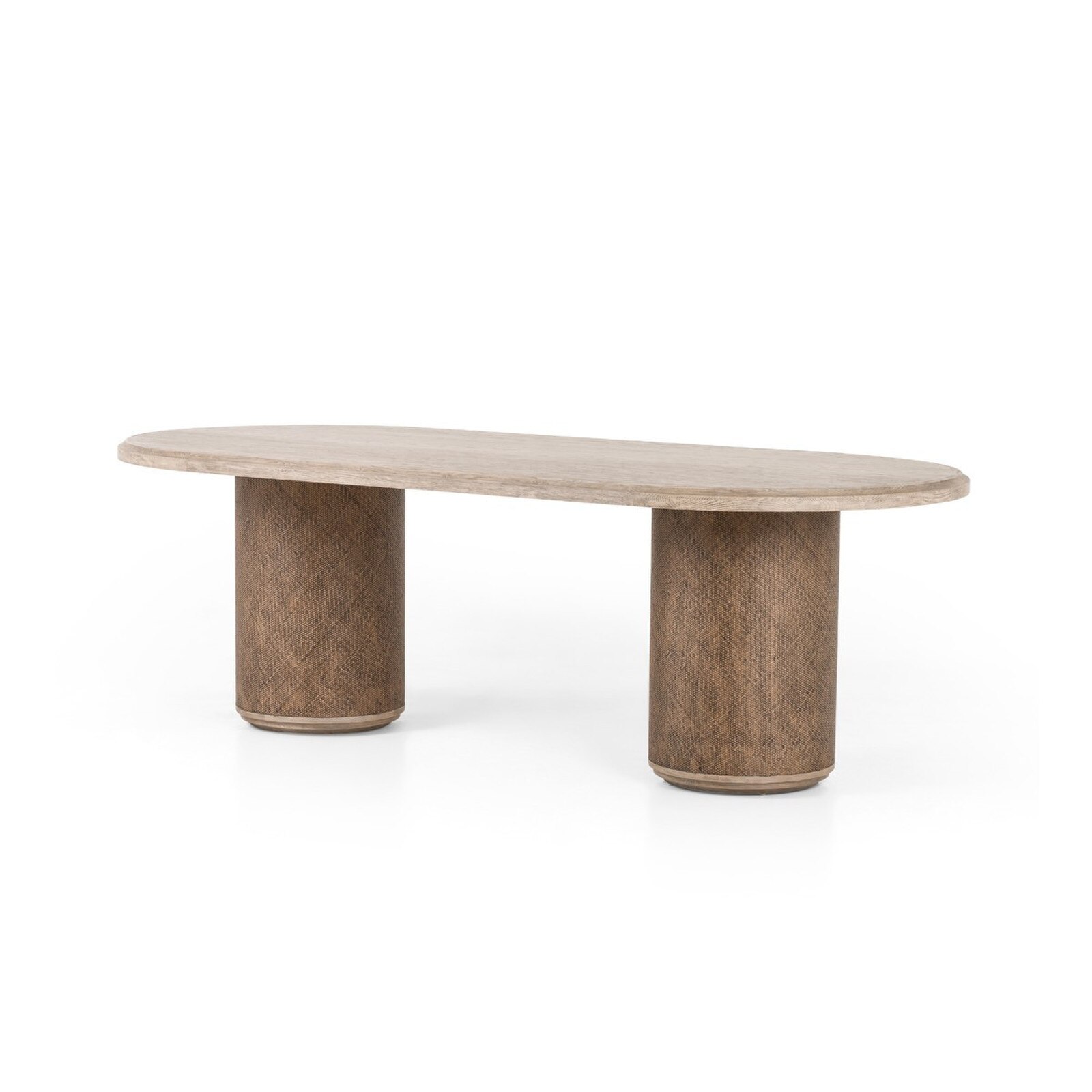 Four Hands Kiara Weathered Blonde Rattan Dining Table