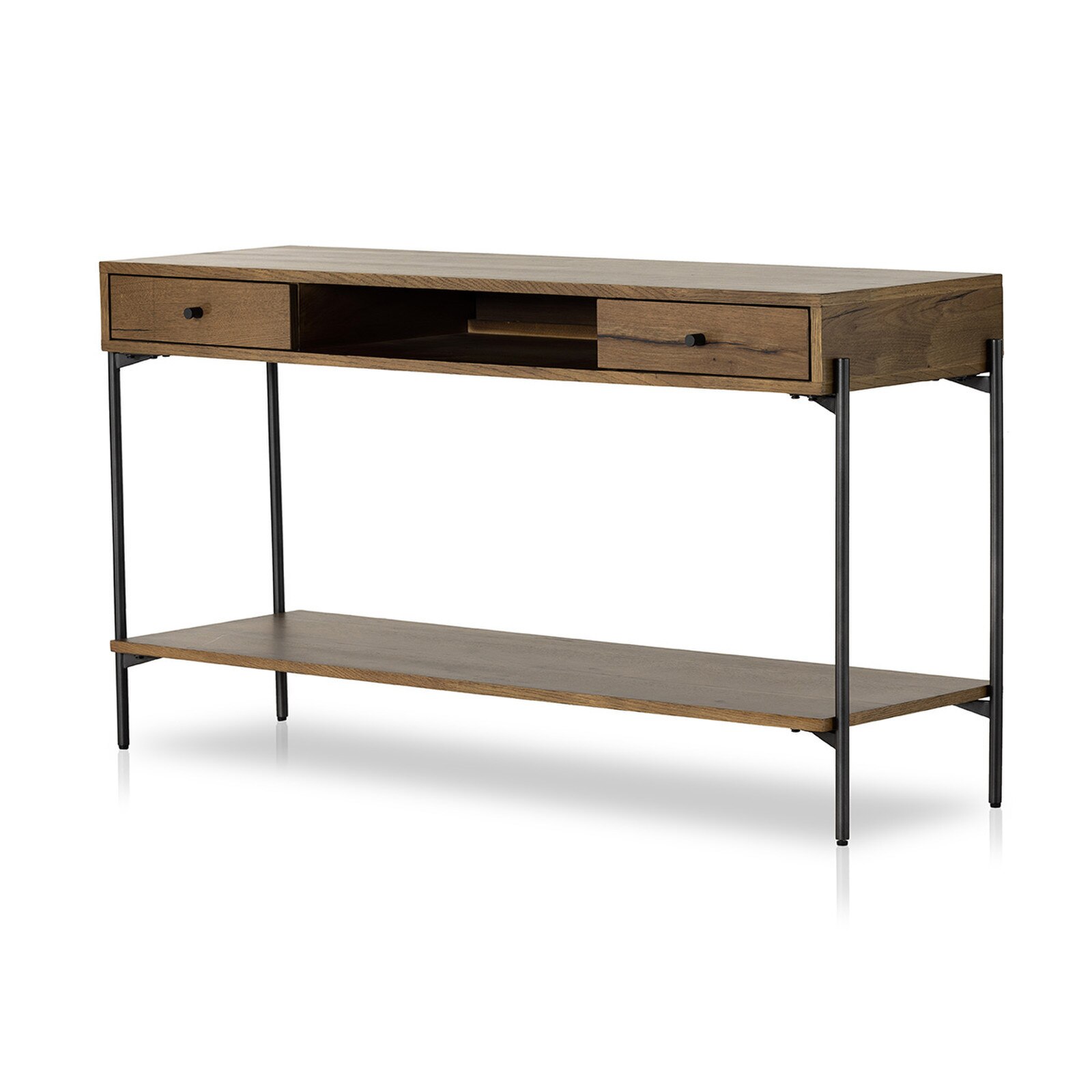 30" Four Hands Eaton Amber Oak Resin Iron Console Table