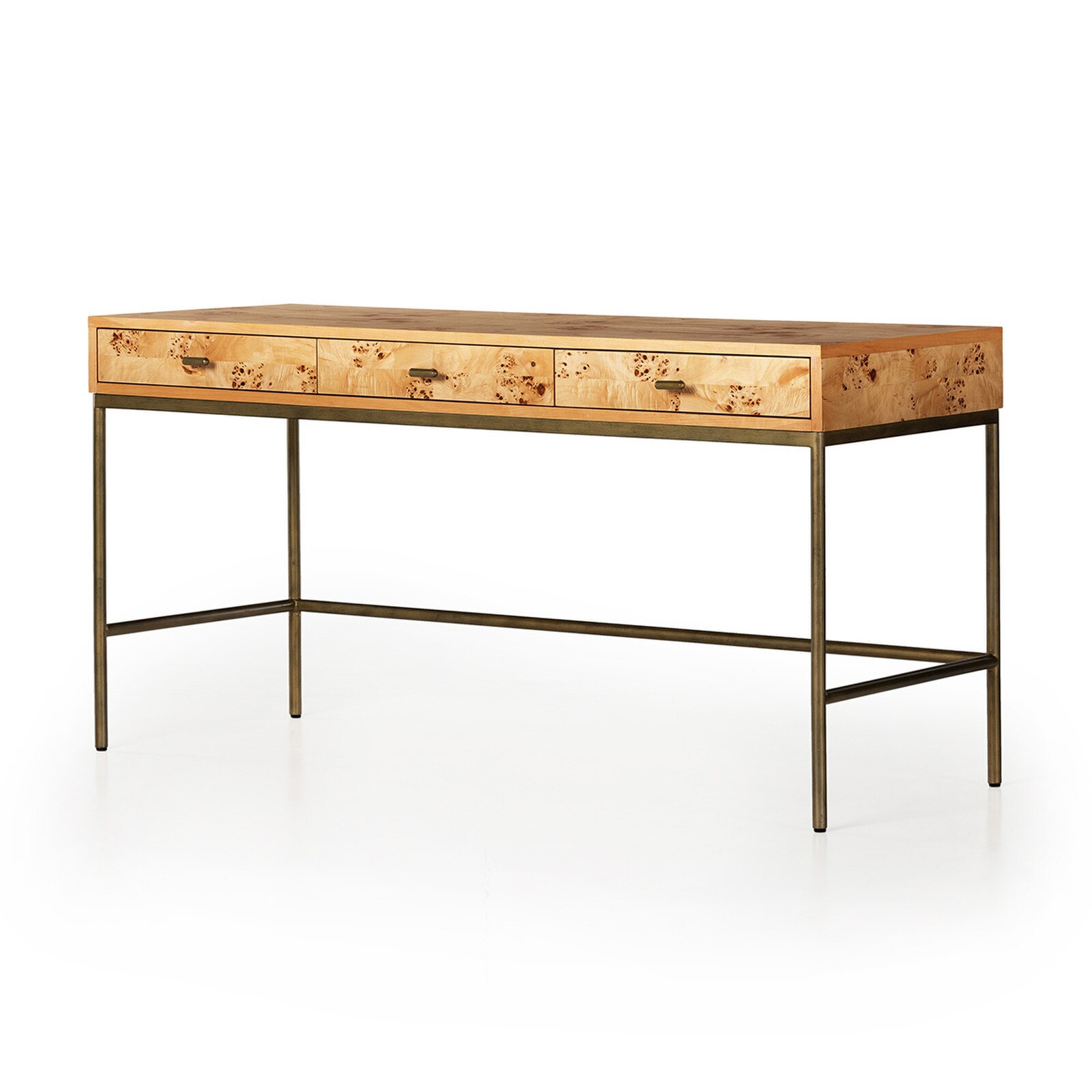 31" Four Hands Mitzie Amber Mappa Burl Executive Desk
