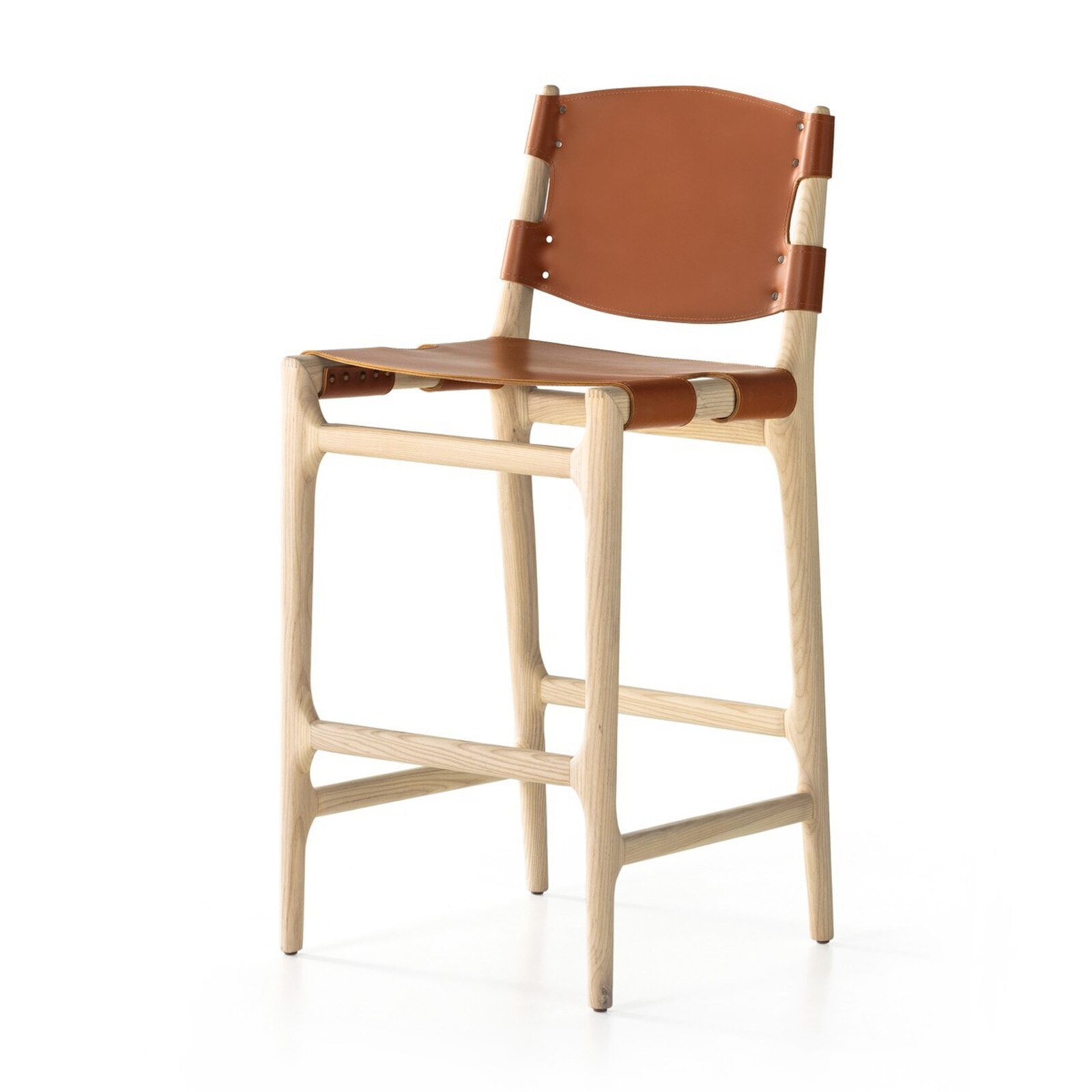Four Hands Joan Split Leather Counter Stool