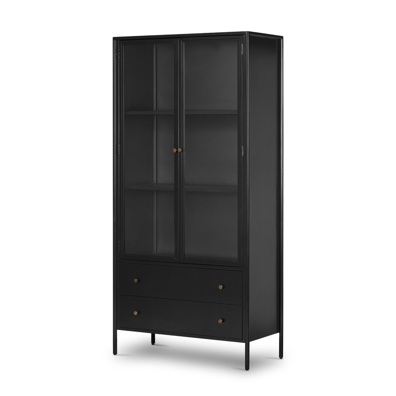 Four Hands 38" x 78" Soto Black Iron Display Cabinet