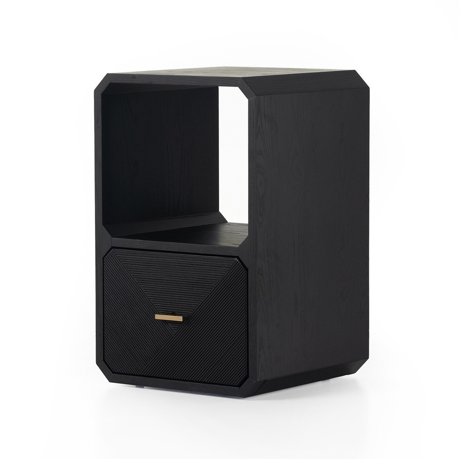 25" Four Hands Caspian Black Ash End Table