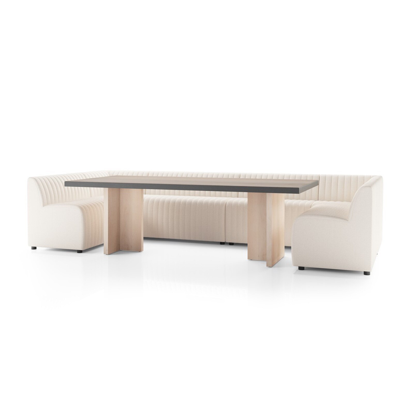 Four Hands Augustine U-Shape Polyester Dining Banquette Bench 6