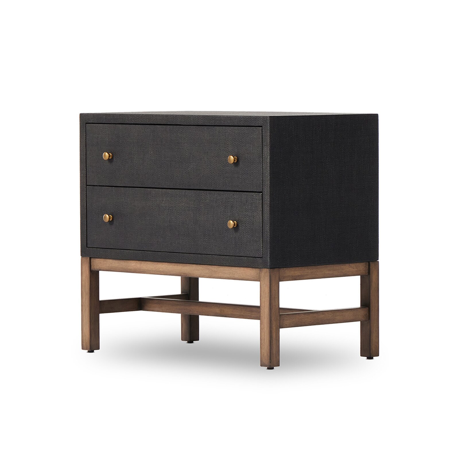 Four Hands 27" Fiona Black Raffia Nightstand