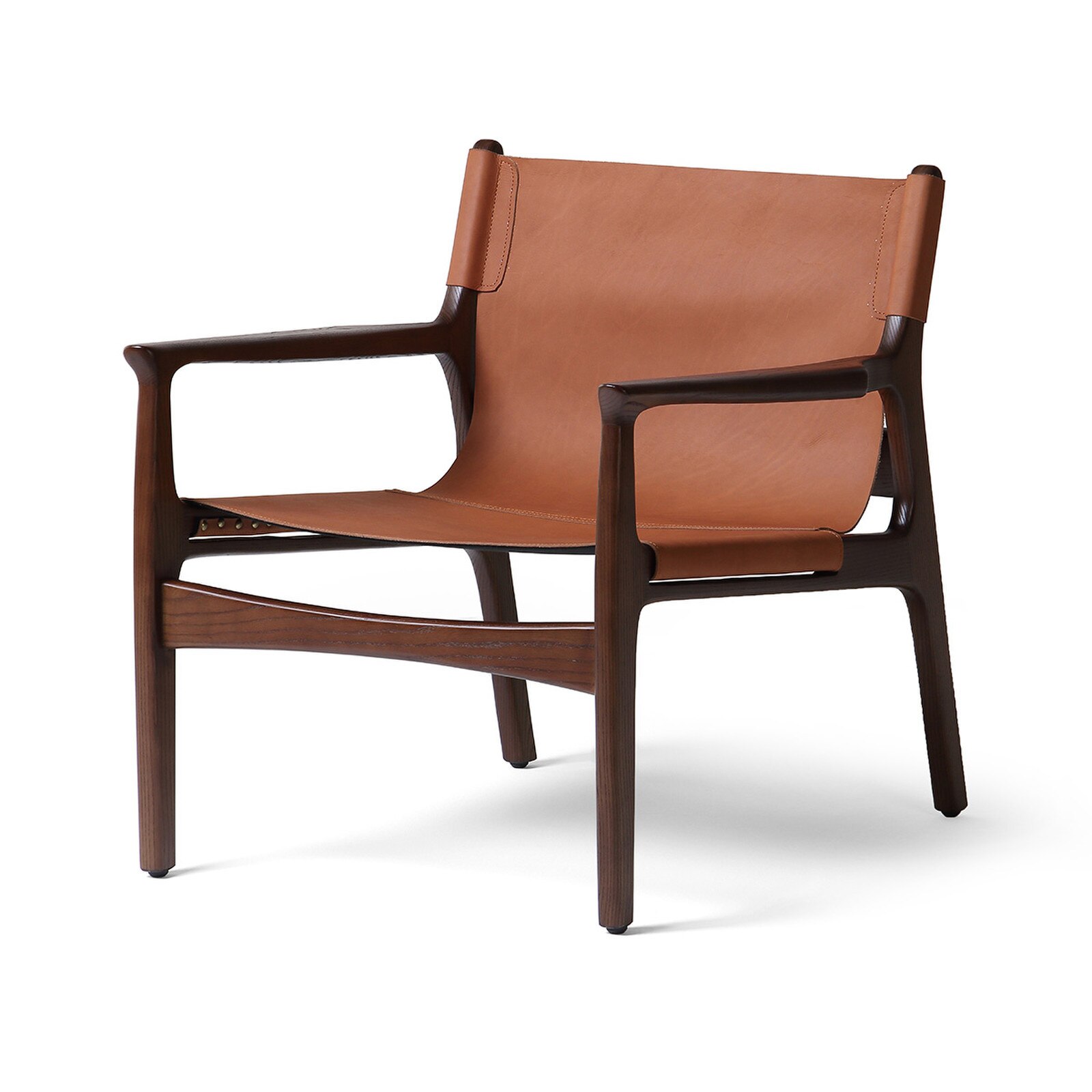 30" Four Hands Rafi Brown Chestnut Leather Chair