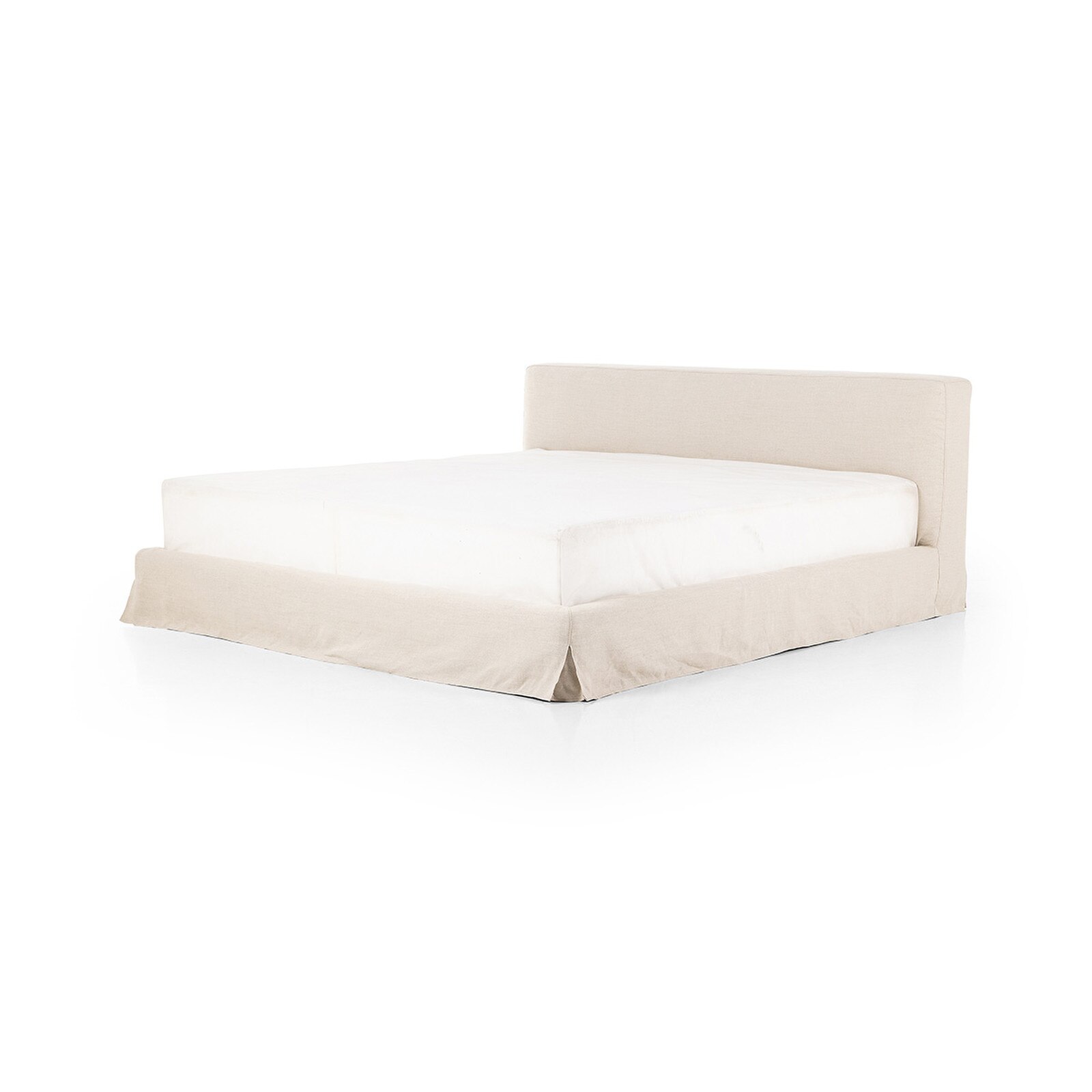 Four Hands Aidan Natural Linen King Size Slipcover Platform Bed