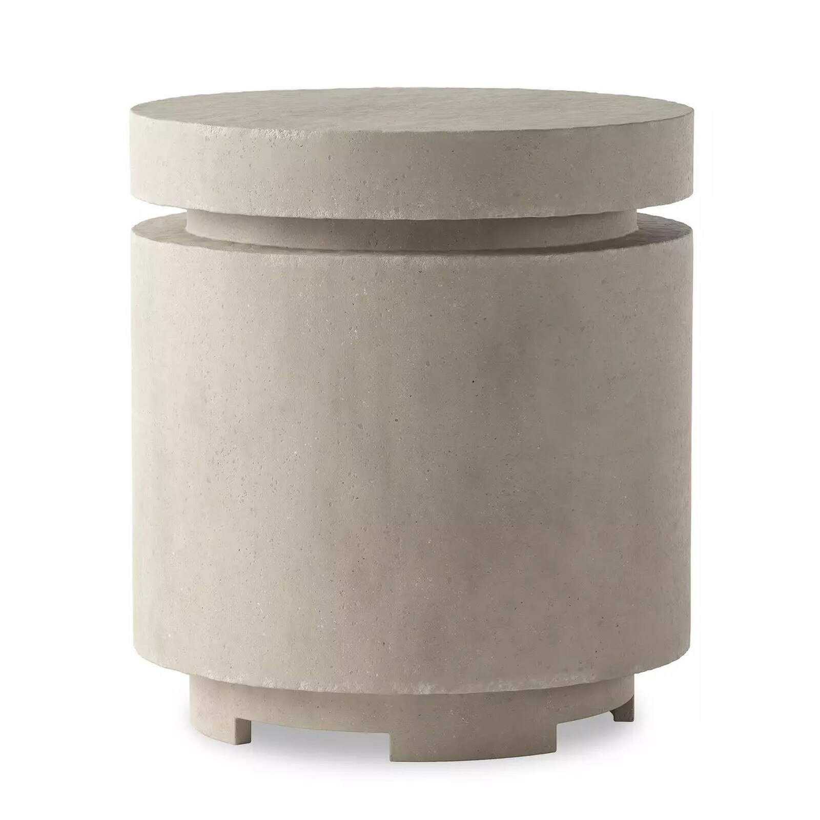 Four Hands 20" Higgins Round Concrete Outdoor Propane Enclosure Accent ...