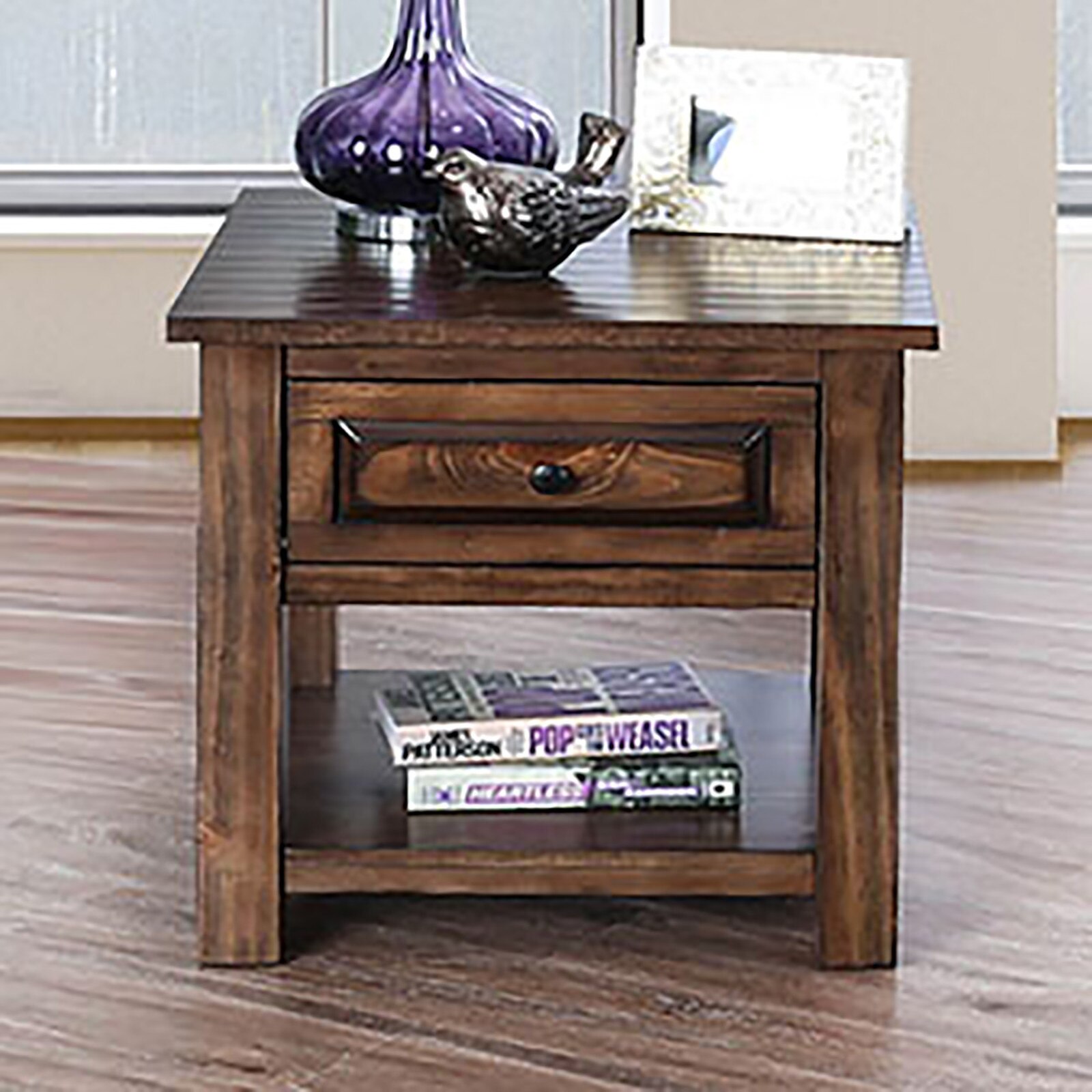 Furniture of America 24" Annabel Solid Wood End Table