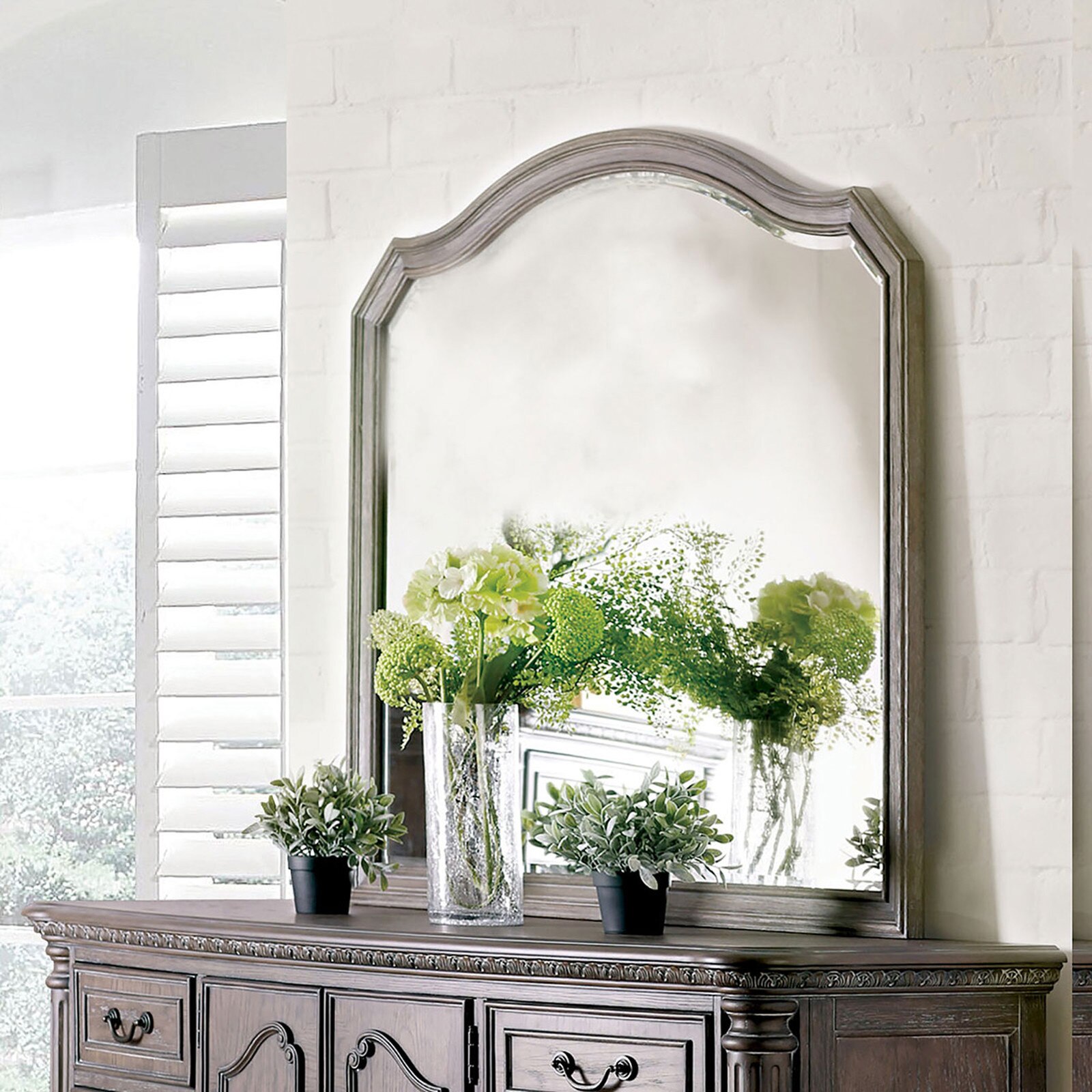 Furniture of America Persephone Solid Wood Wall Mirror