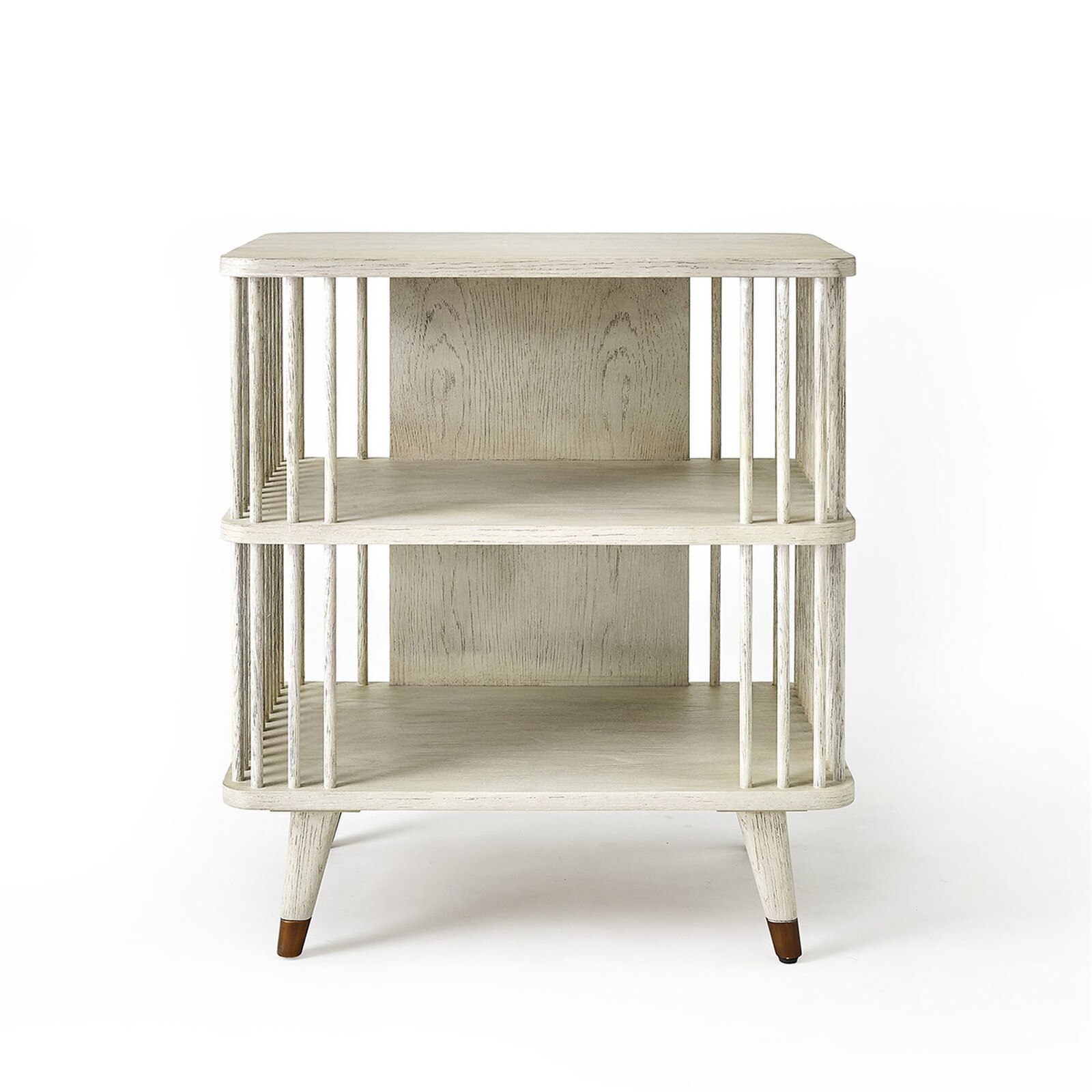 Global Views 25" Arbor 3-Tier White Washed American Oak Side Table