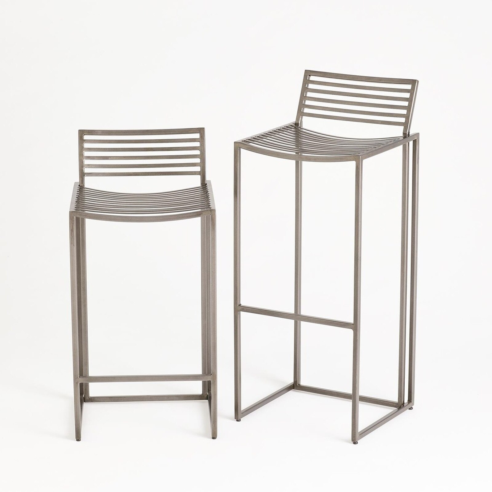 Global Views 31" Slat Light Gunmetal Counter Stool
