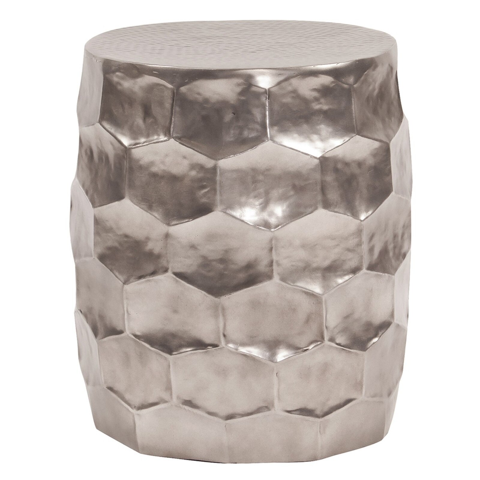 Howard Elliott 19" Hammered Aluminum Accent Stool