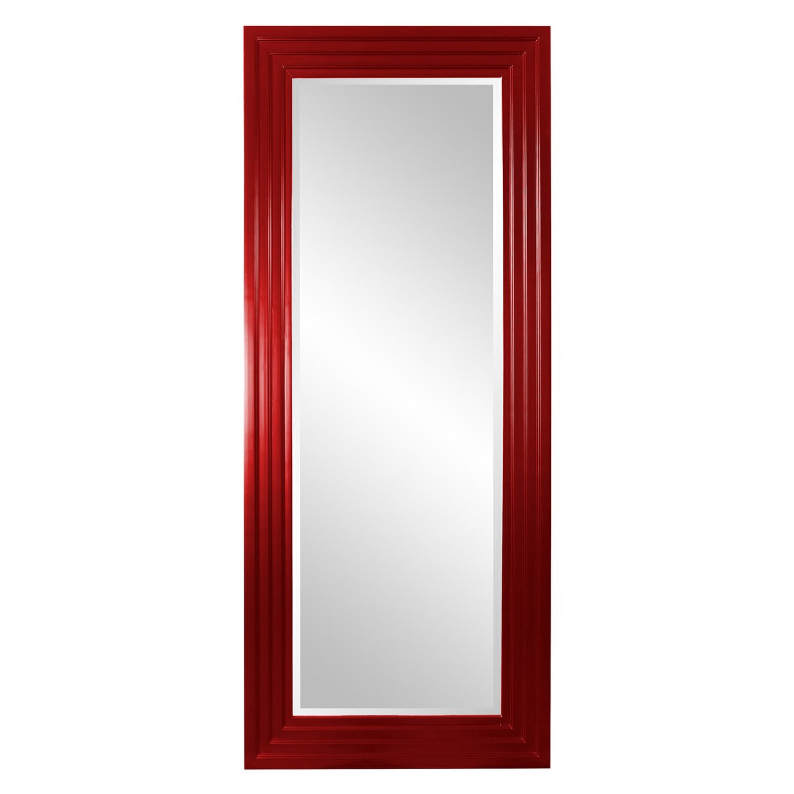 Howard Elliott Delano Glossy Red Wood Wall Mirror