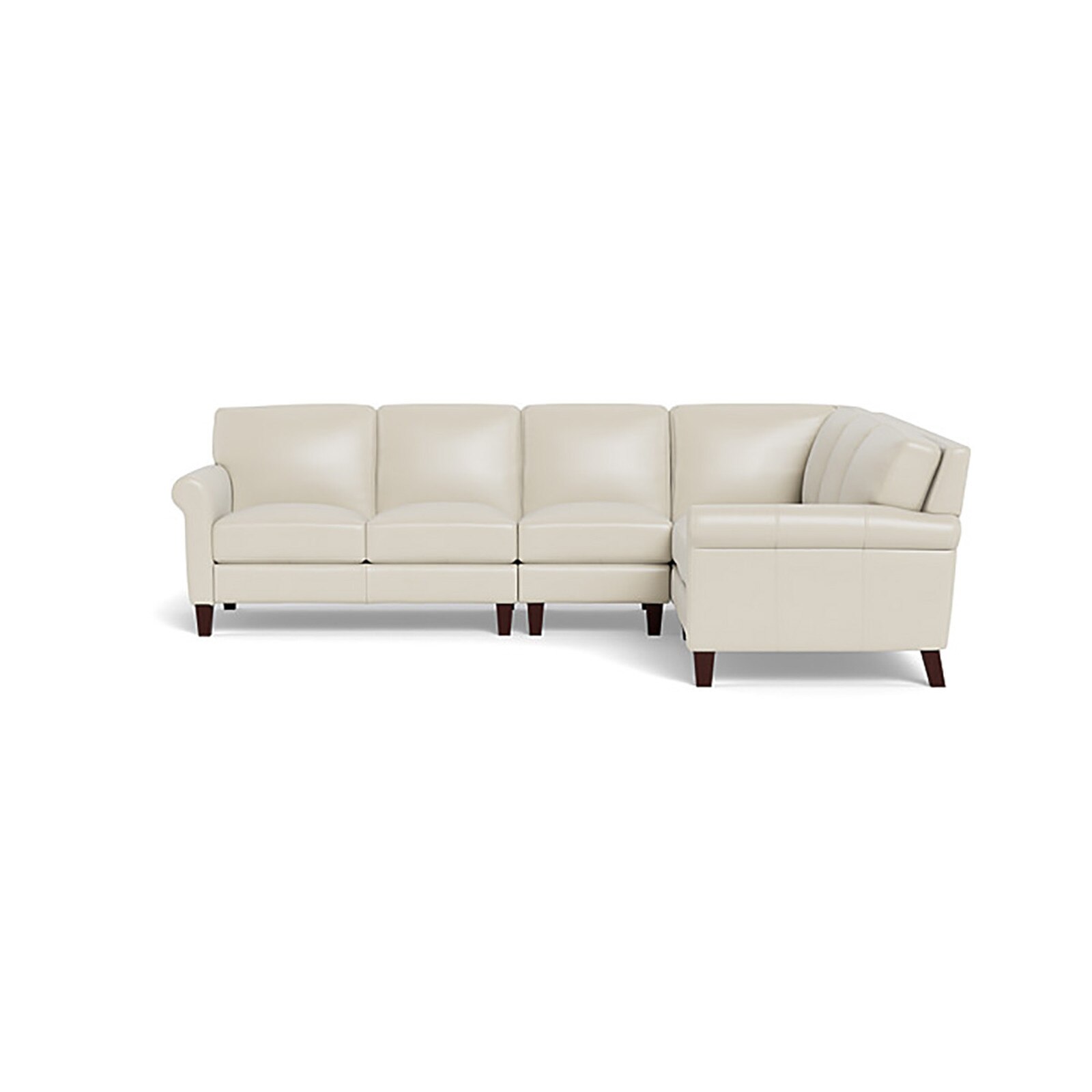 Hydeline Furniture 4-Seater Laguna Leather Sectional - Vanilla White