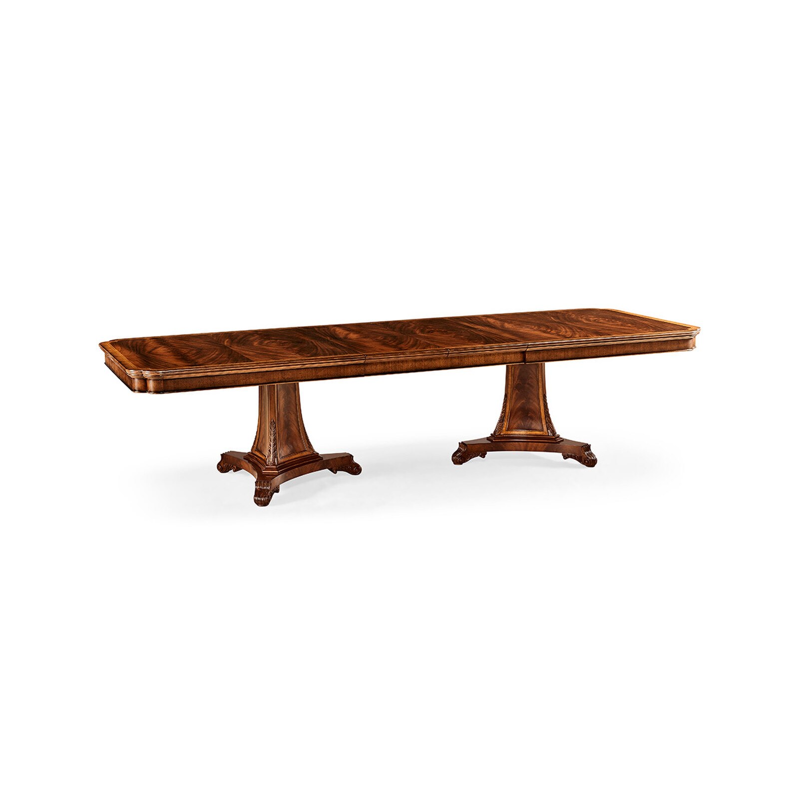 Jonathan Charles 91" Curved Acacia Pedestal Extendable Dining Table