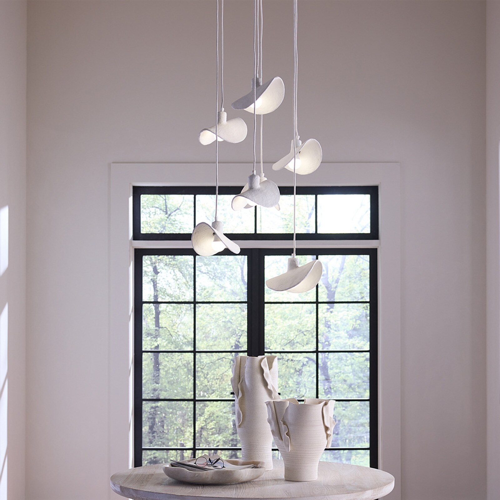 Jamie Young JY-5SLOP7-CHWH 7-Light Slope Chandelier