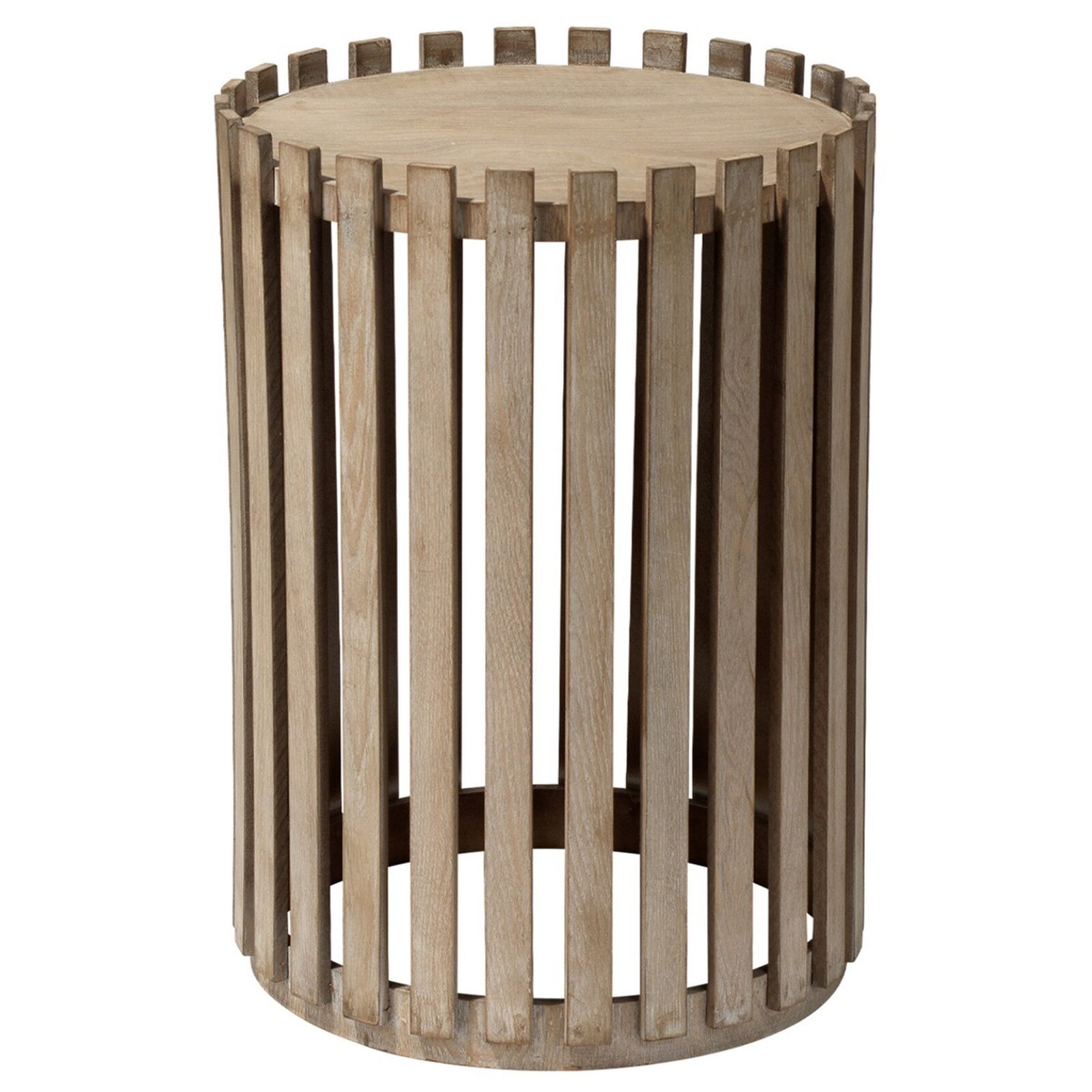 Jamie Young Miles Slatted Round MDF Side Table