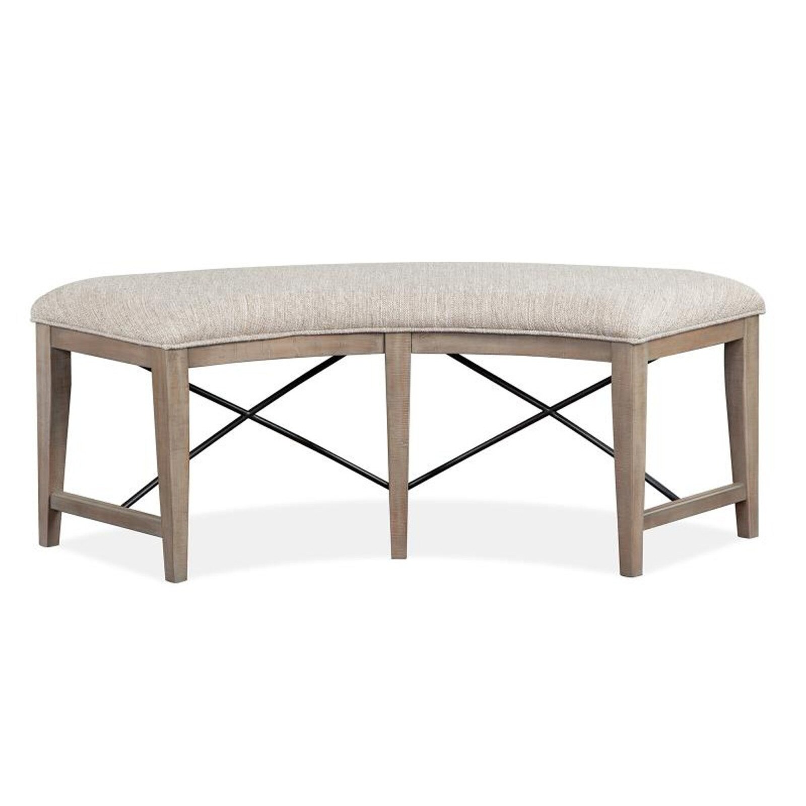 Magnussen Paxton Place Curved Accent Bench with Upholstered Seat
