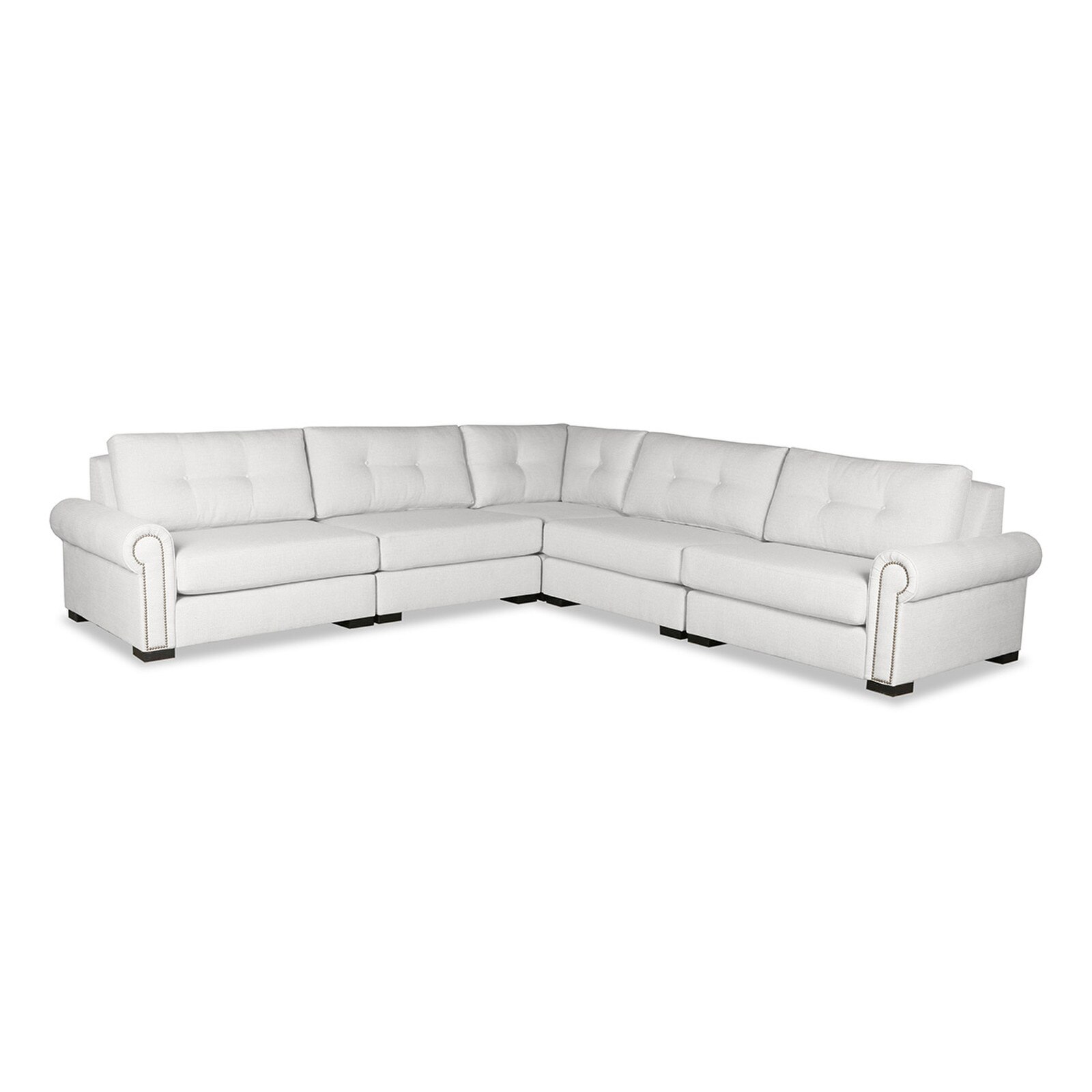 5-Piece Nativa Interiors Sylviane Buttoned Deep Plush Off White Modular ...