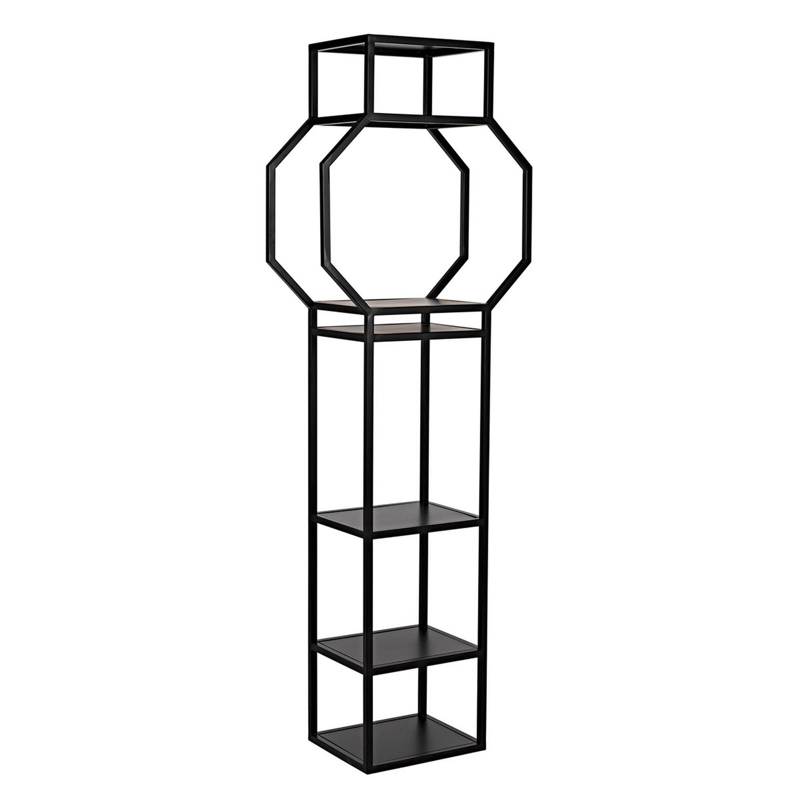Noir 75" Downtown Black Metal Bookcase