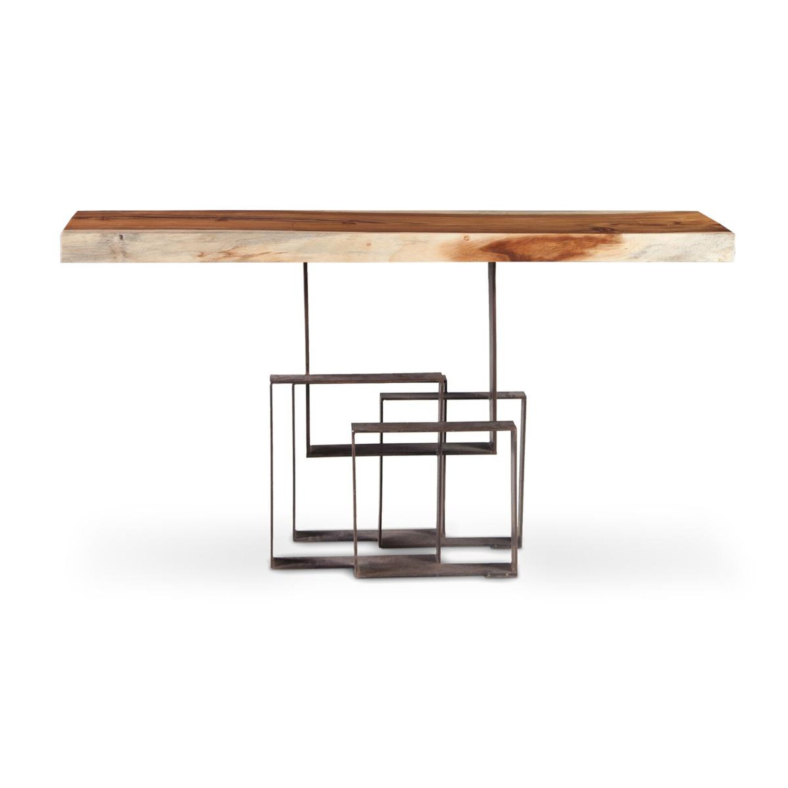 32" Phillips Collection Score Chamcha Wood Console Table with Iron Base