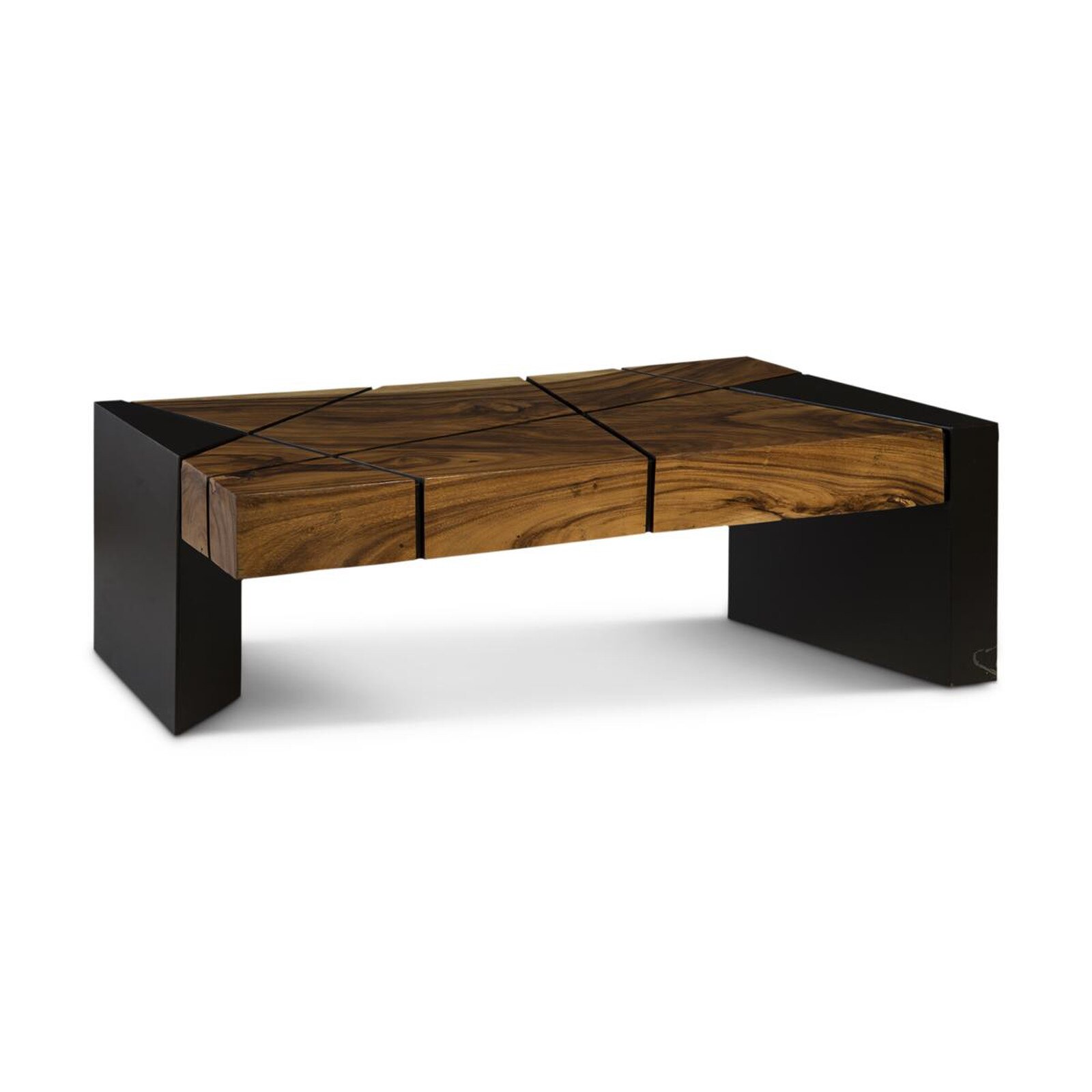 17" Phillips Collection Criss Cross Chamcha Wood Coffee Table with ...
