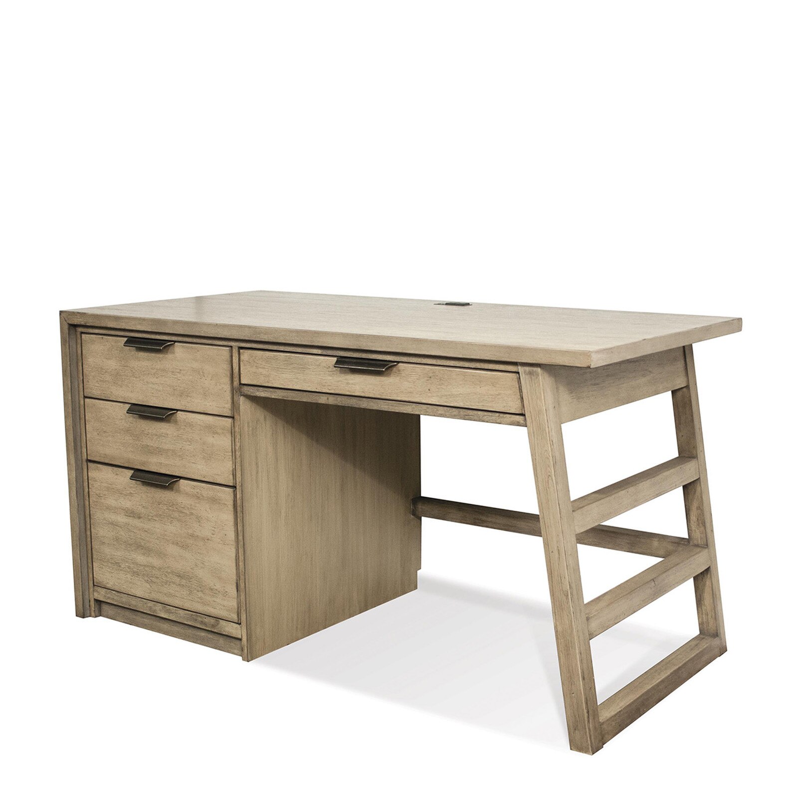 Riverside Perspectives Single Pedestal Sun-Drenched Acacia Computer Desk