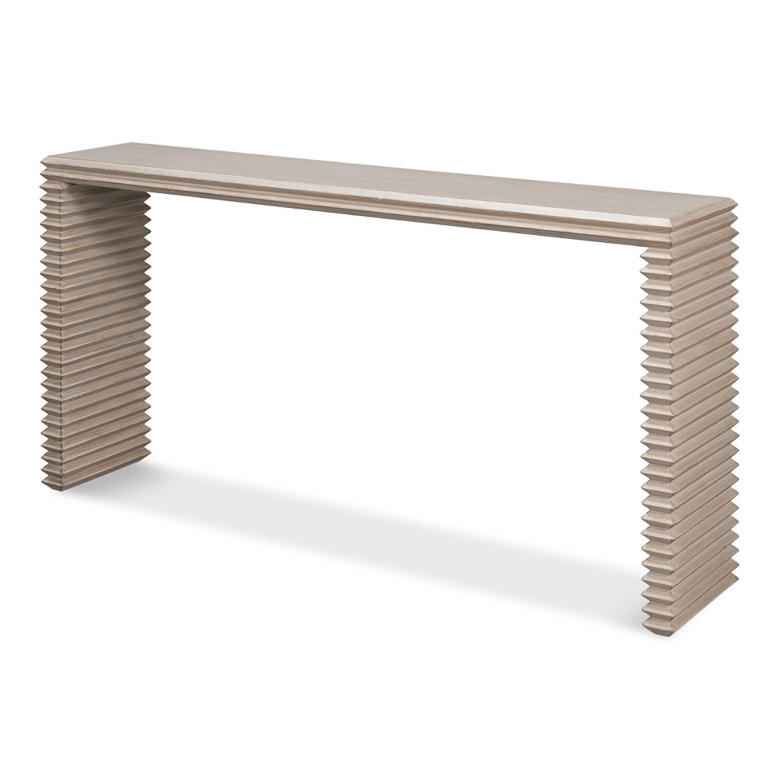 Sarreid 63" Stacked Stone Gray Reclaimed Pine Console Table