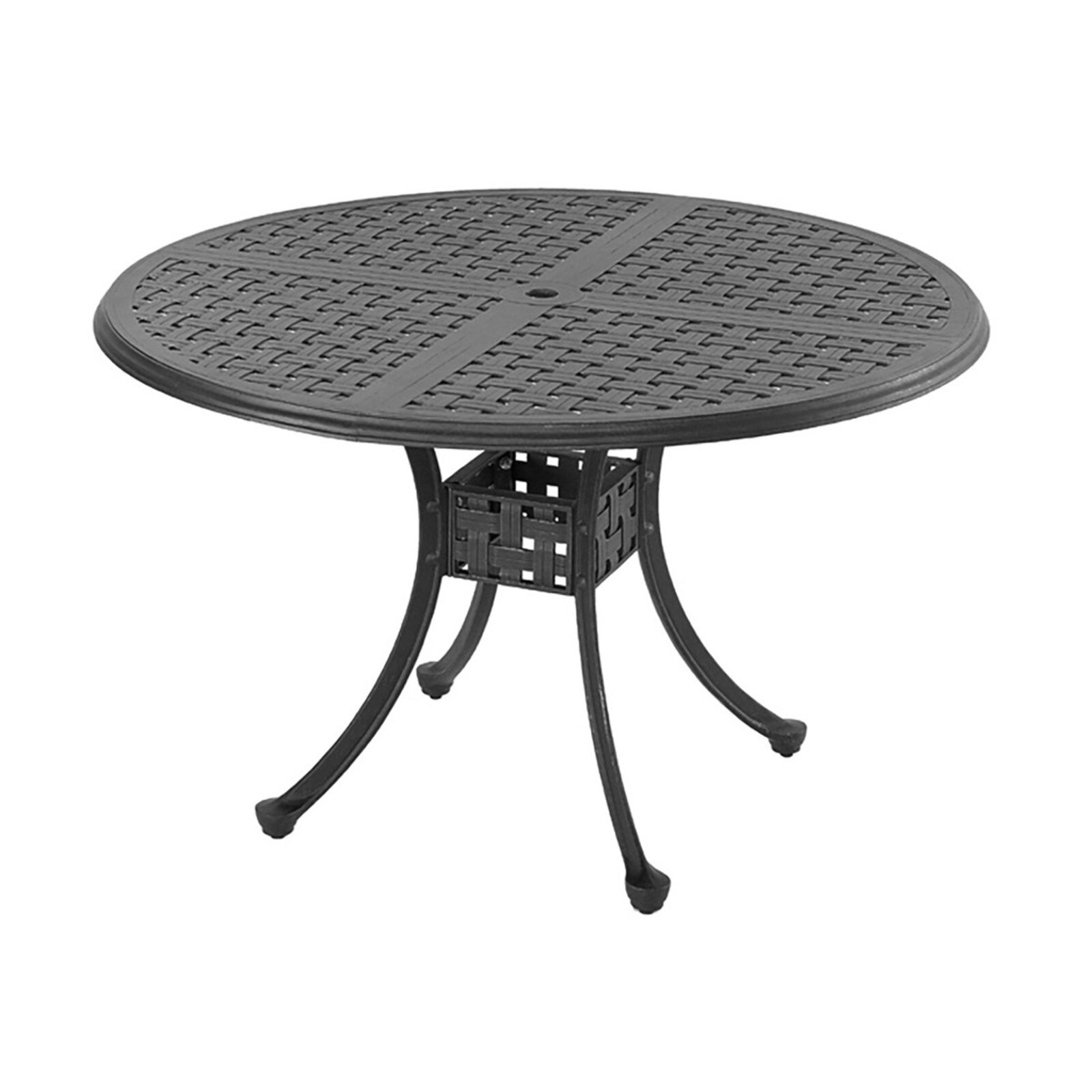 Summer Classics Double Lattice Round Dining Table with Slate Gray