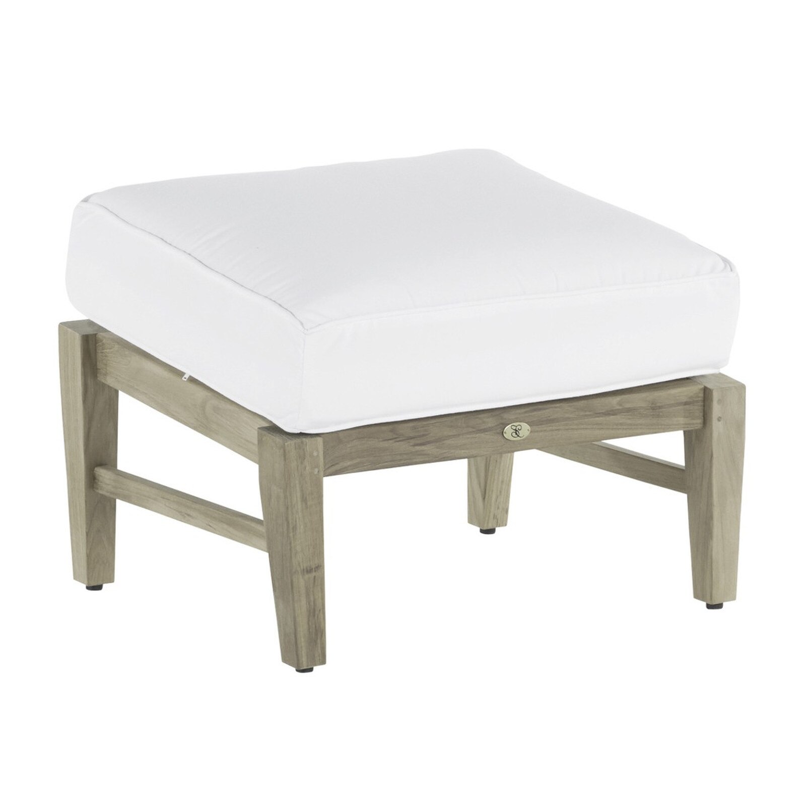 Summer Classics 12" Croquet Oyster Teak Ottoman