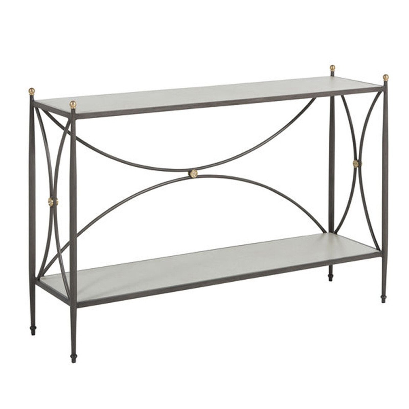 Summer Classics 36" Roma Aluminum Console Table with Slate Gray Top