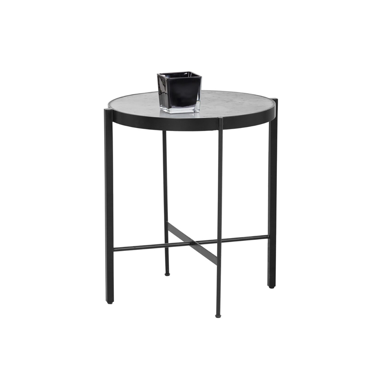 Sunpan 20" Willem White Marble End Table